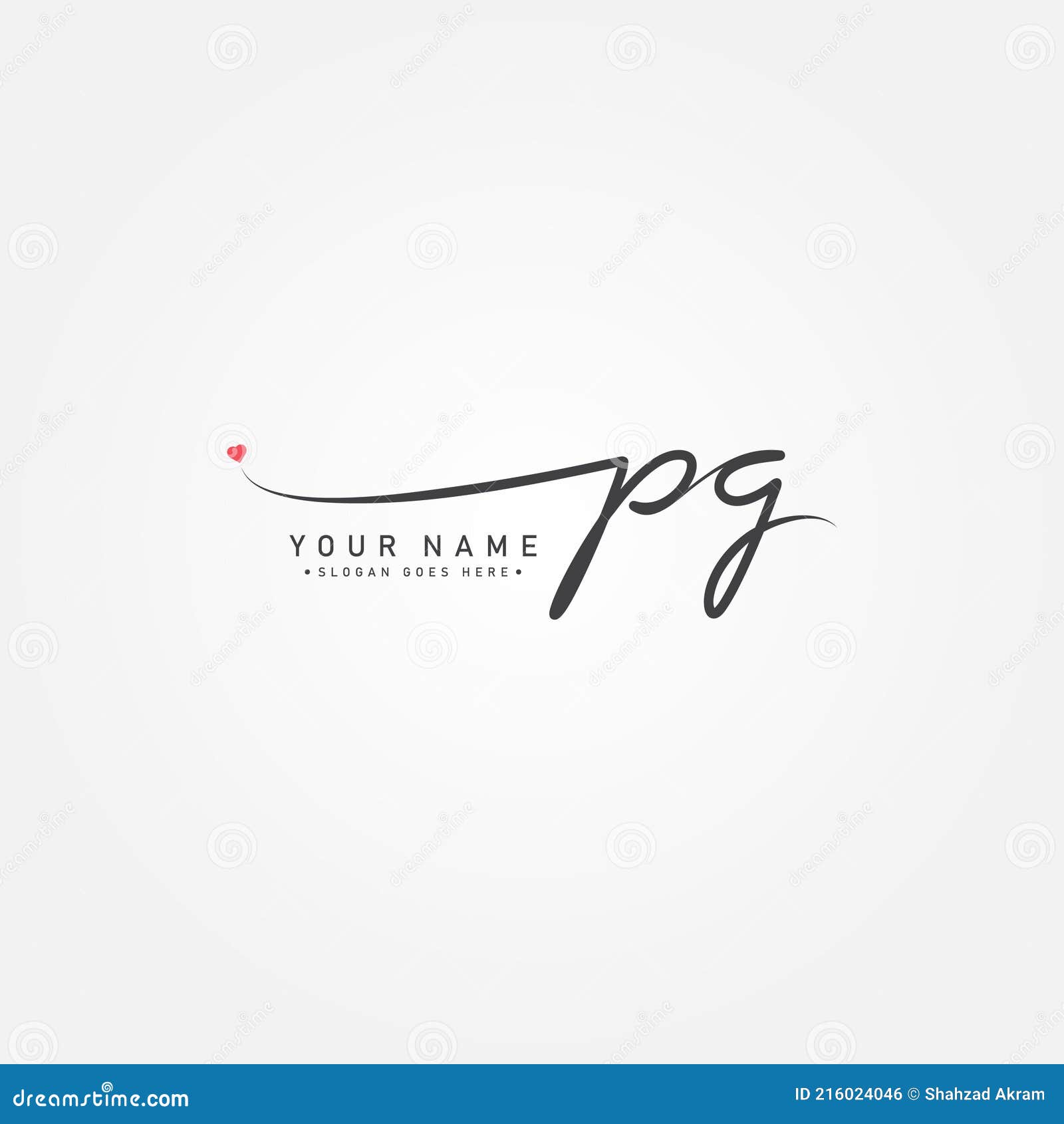 Initial Letter PG Logo - Handwritten Signature Logo Stock Vector ...