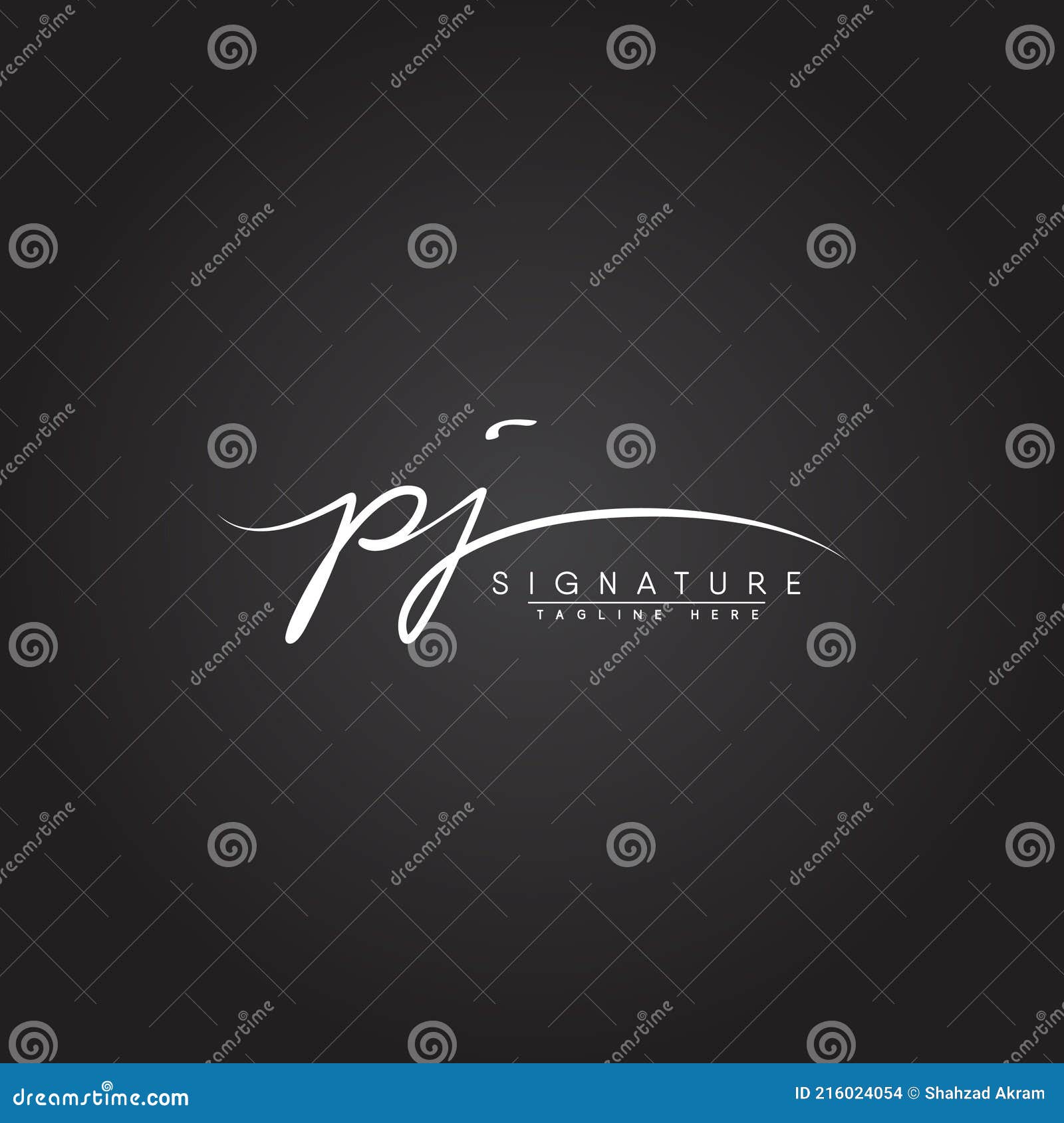 Initial Letter PJ Logo - Hand Drawn Signature Logo Stock Vector ...