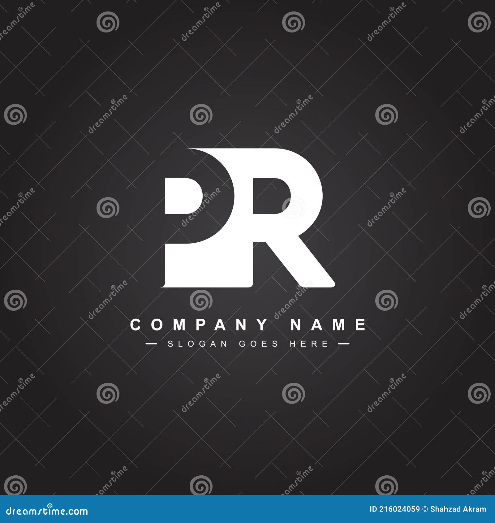 Initial Letter PR Logo - Minimal Business Logo Stock Vector ...