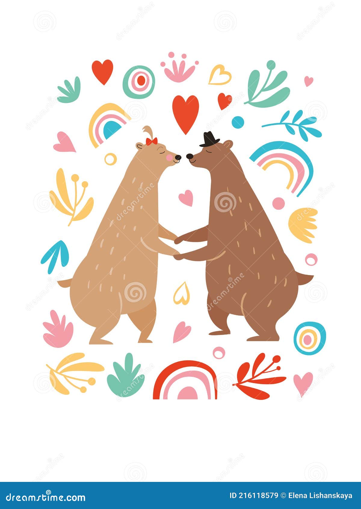 Two Cute Bears Illustration Stock Vector - Illustration of design ...
