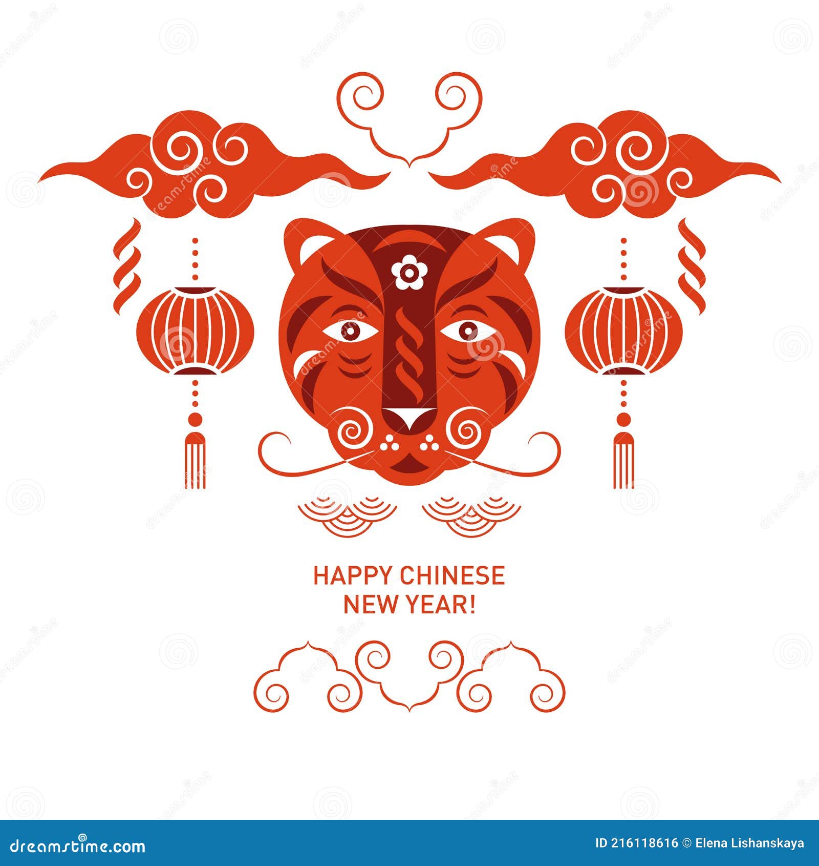 Chinese Happy New Year . Year of the Tiger. Stock Vector - Illustration ...