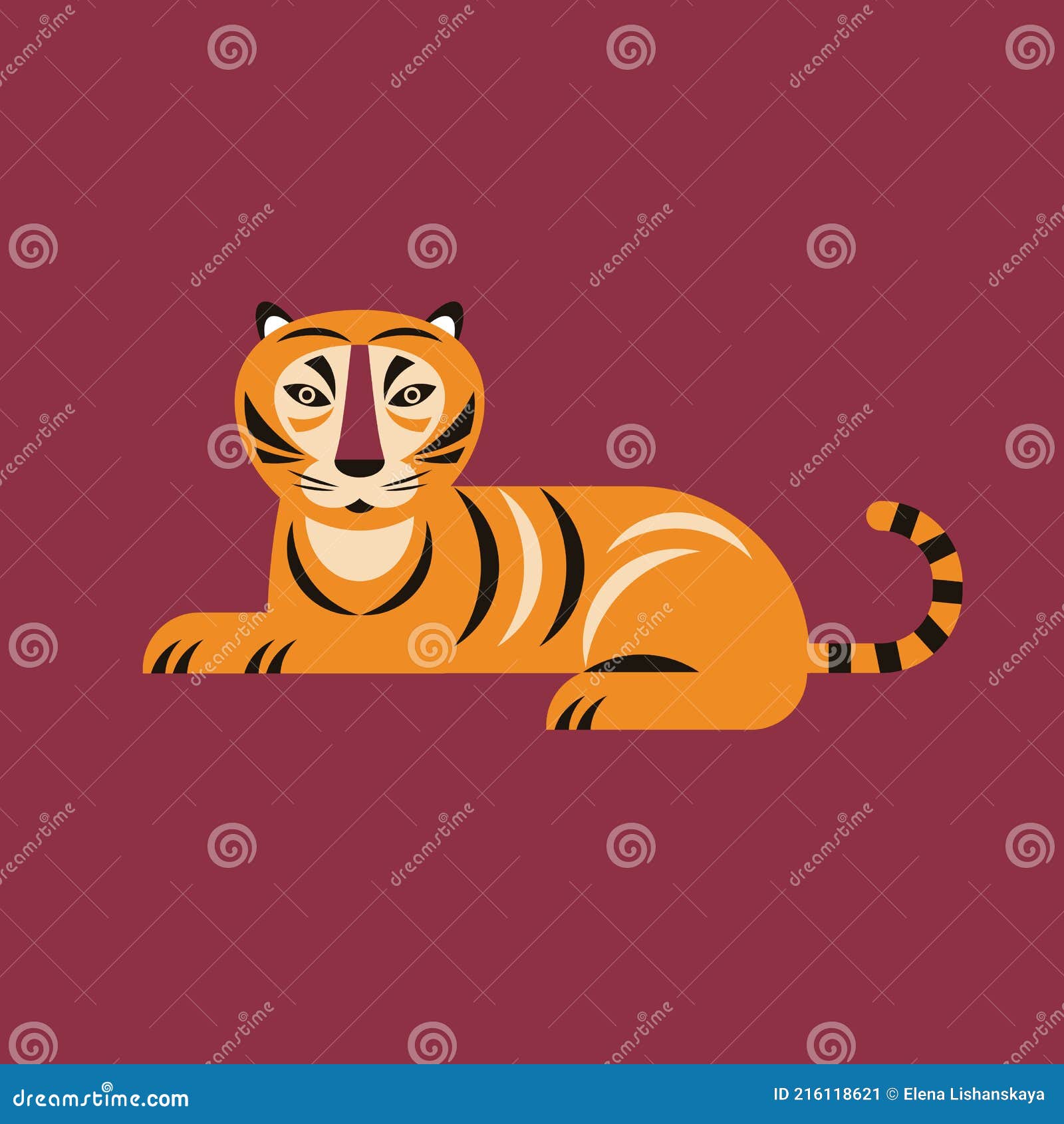 Tiger Stylized Illustration. Poster, Banner Design. Stock Illustration ...
