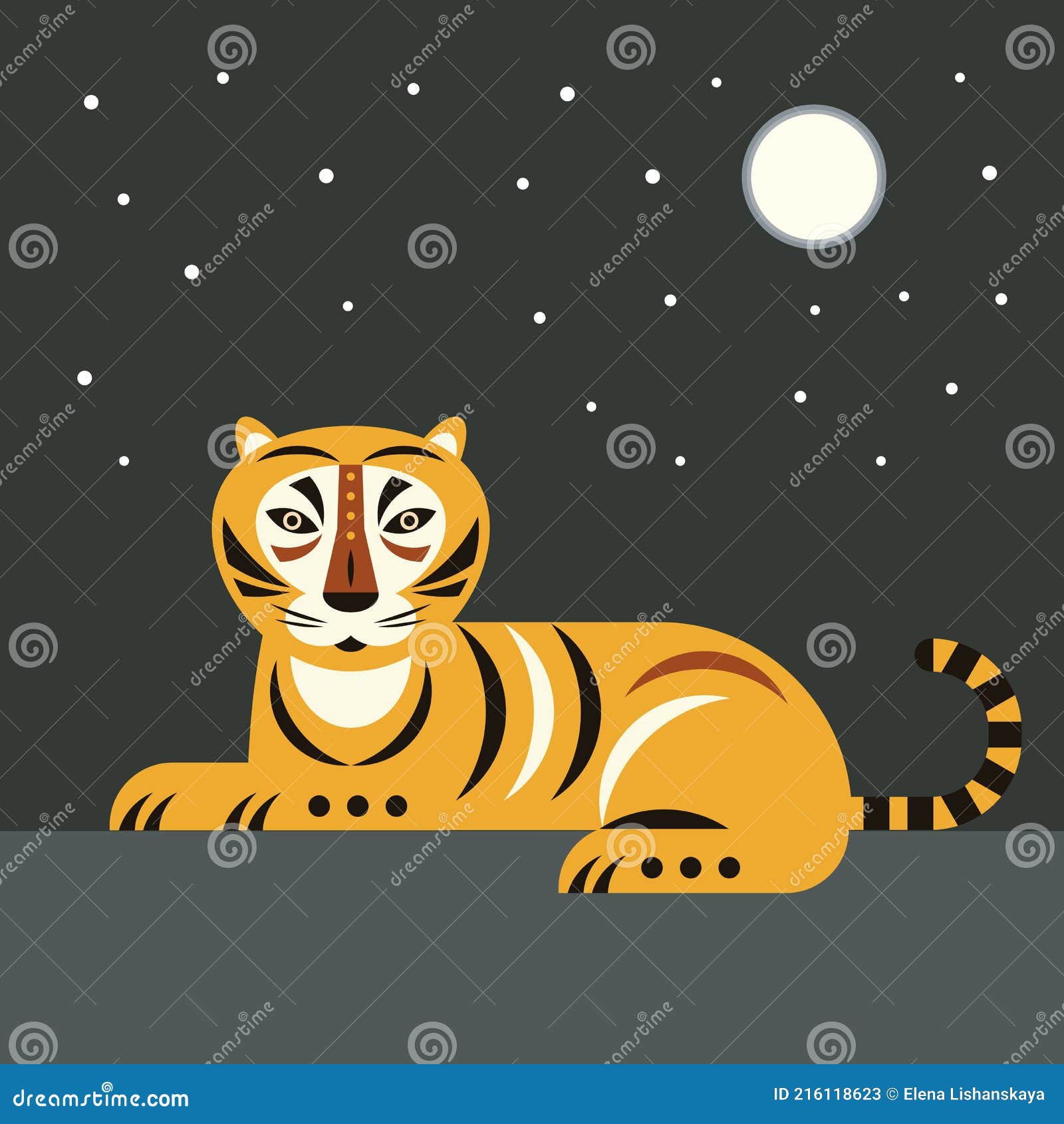 Tiger Illustration. Poster, Banner Design. Stock Vector - Illustration ...