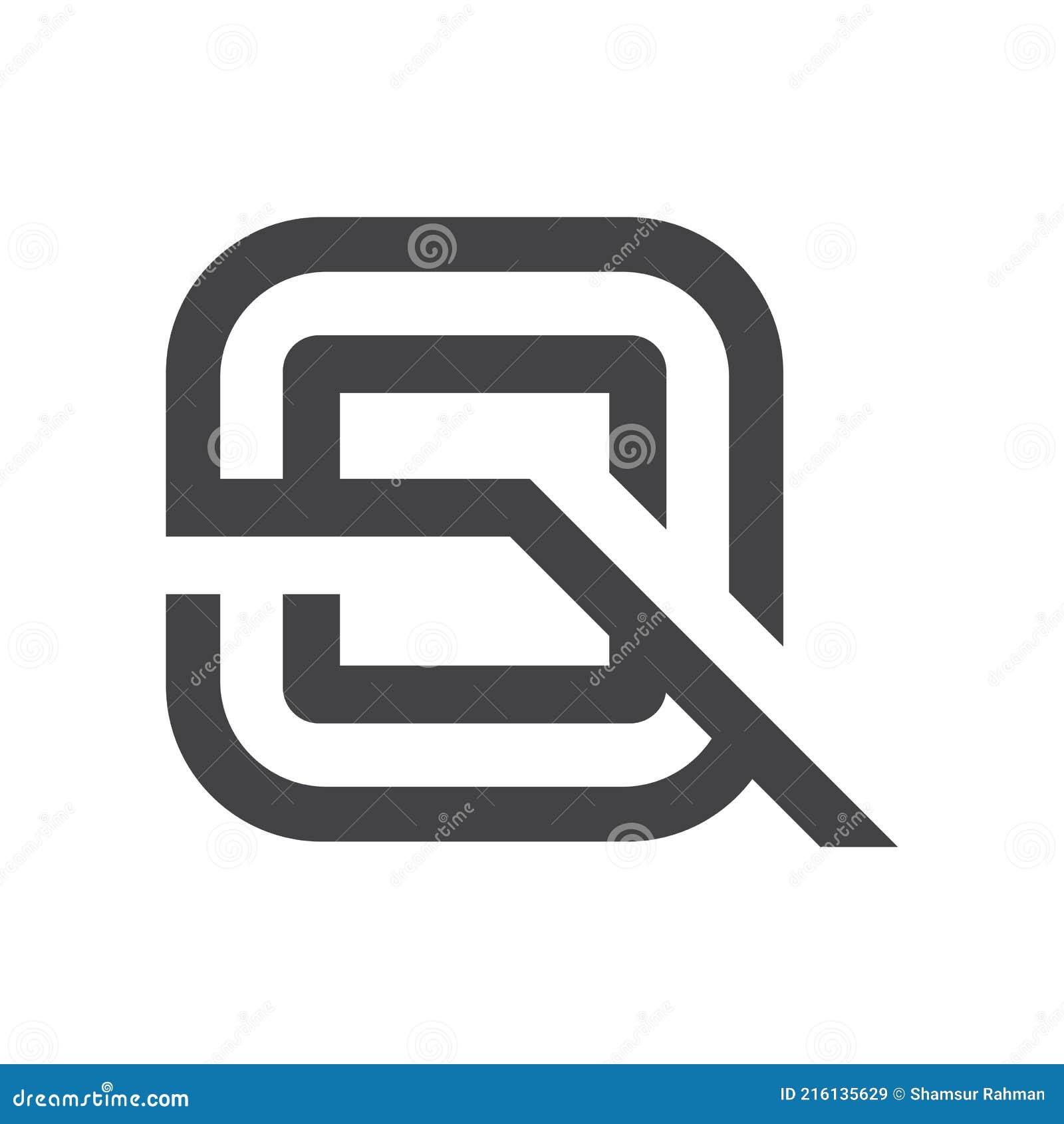 Initial Qs Letter Logo Vector Template Design. Linked Letter Sq Logo ...