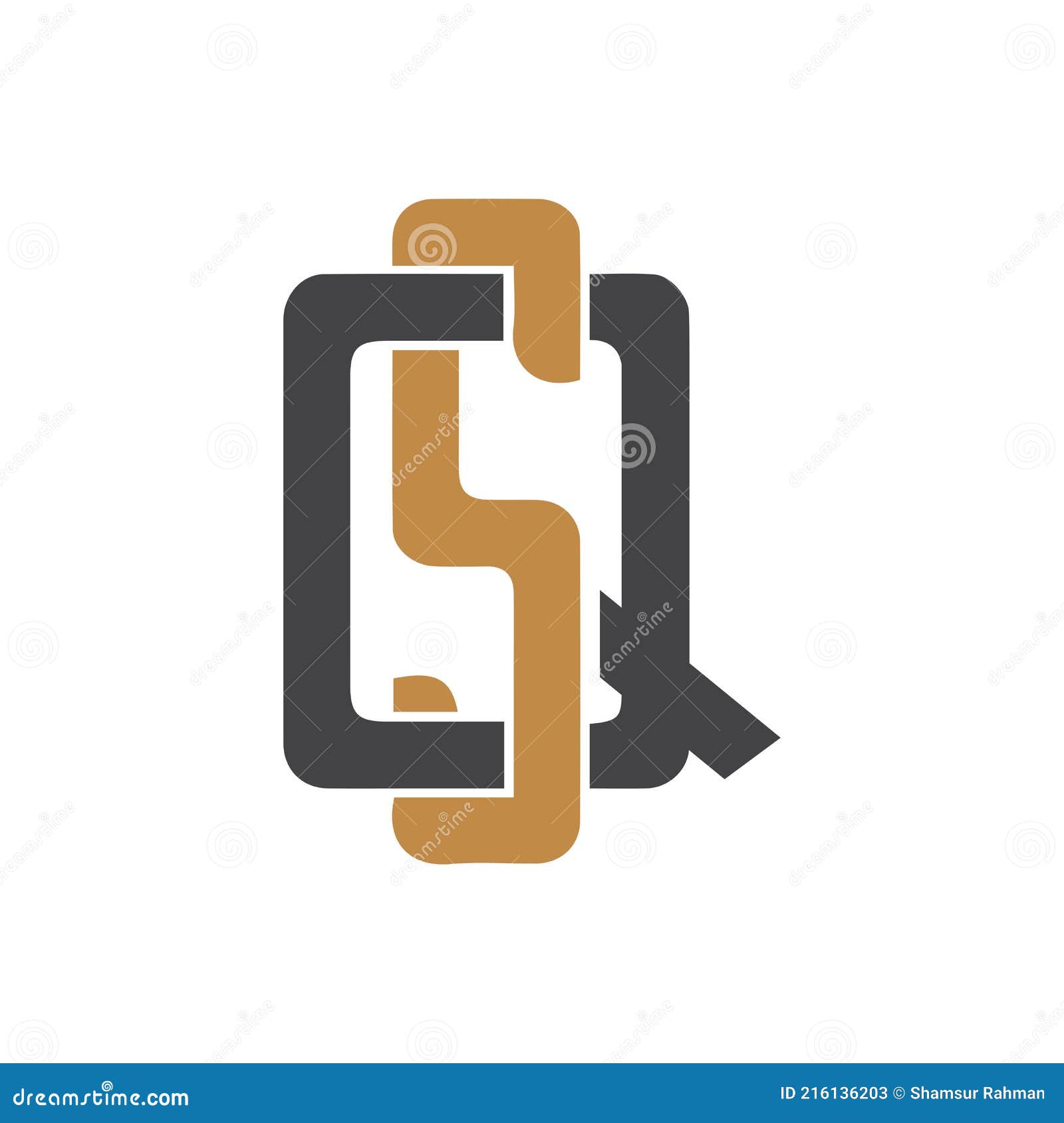 Initial Qs Letter Logo Vector Template Design. Linked Letter Sq Logo ...