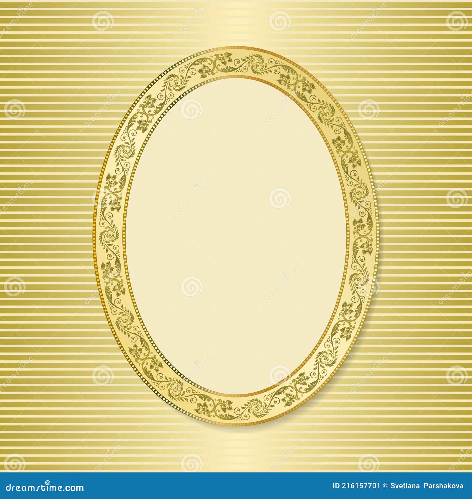 Decorative Oval Framework. Golden Colors Stock Vector - Illustration of ...