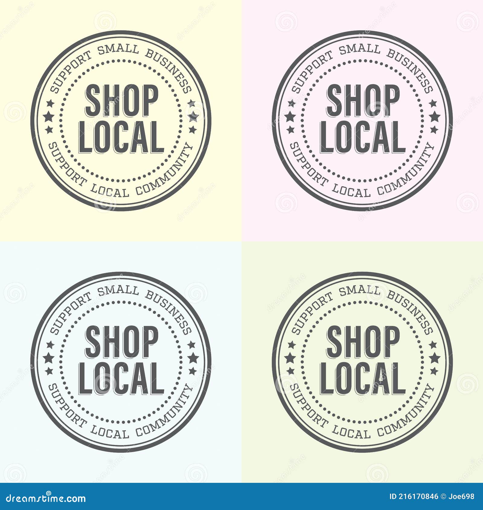 Shop Local Vector Icon Logo - Bright Colors - Support Small Business ...