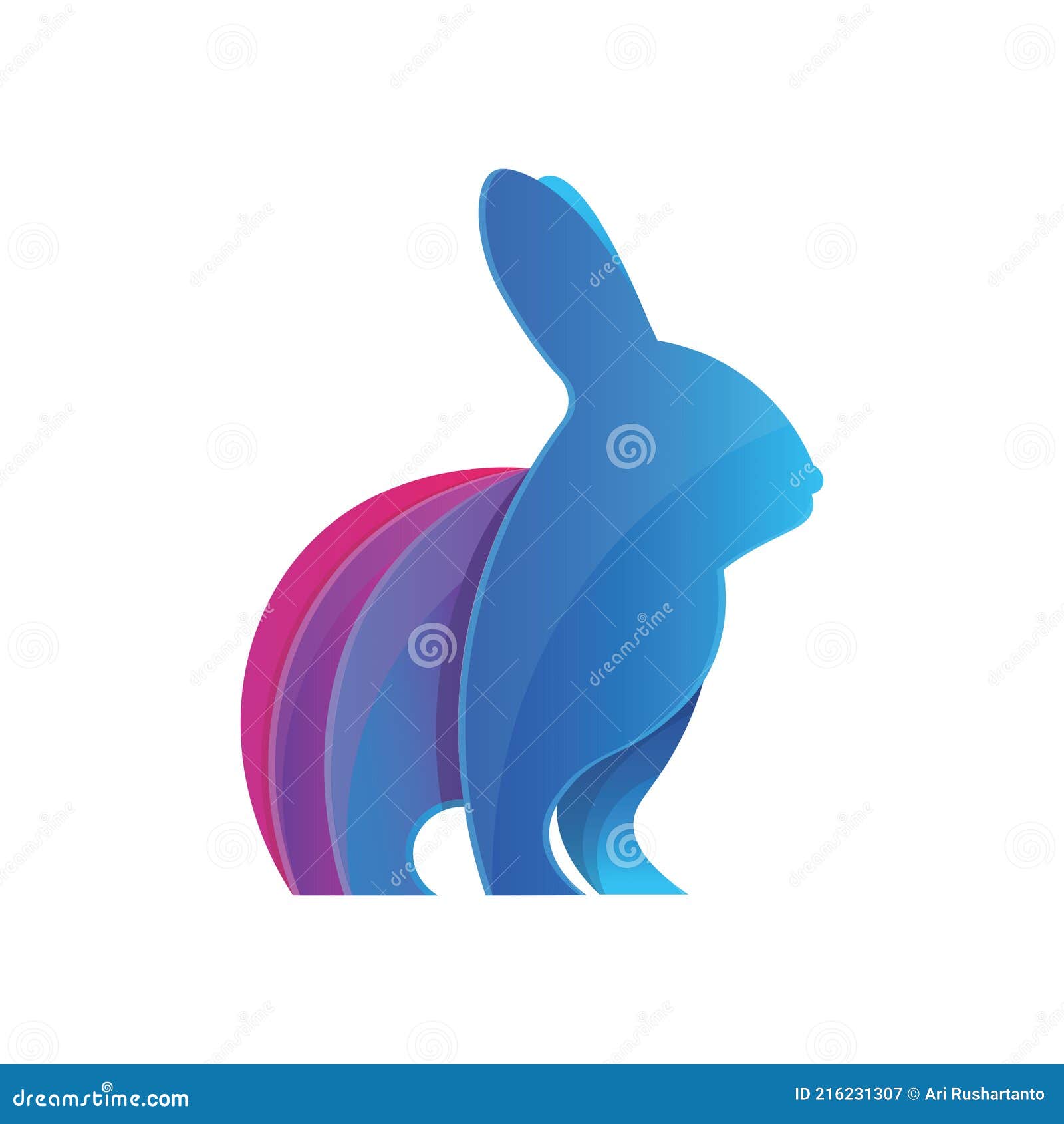 Rabbit Logo in Modern Gradient Style Stock Vector - Illustration of ...