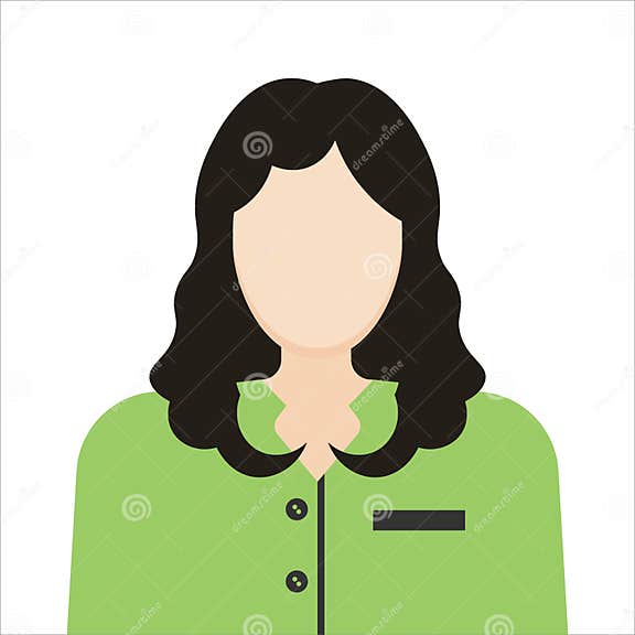 Faceless Female Worker with Wavy Hair Stock Vector - Illustration of ...