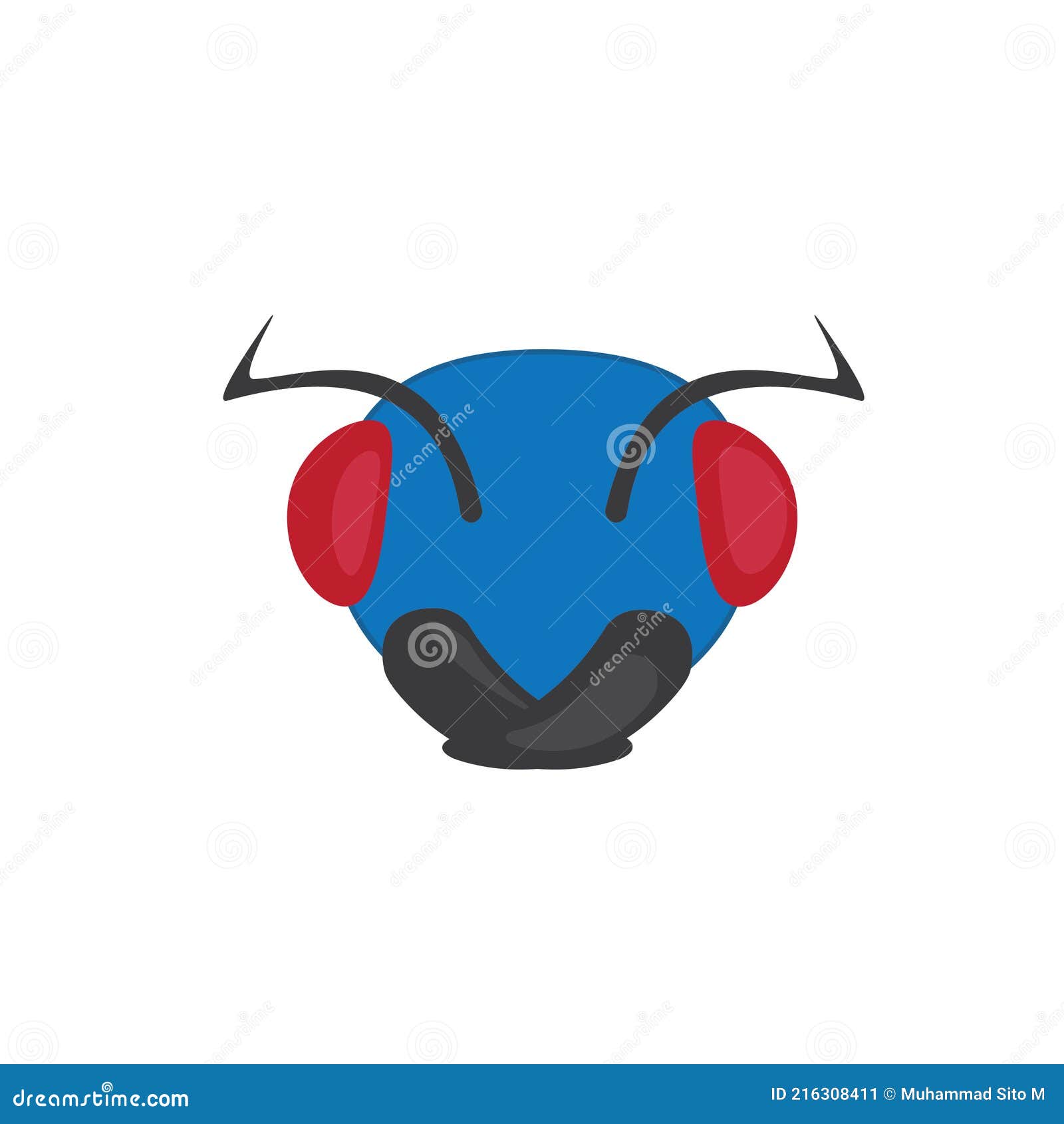 Logo Simple head of ant stock vector. Illustration of template - 216308411