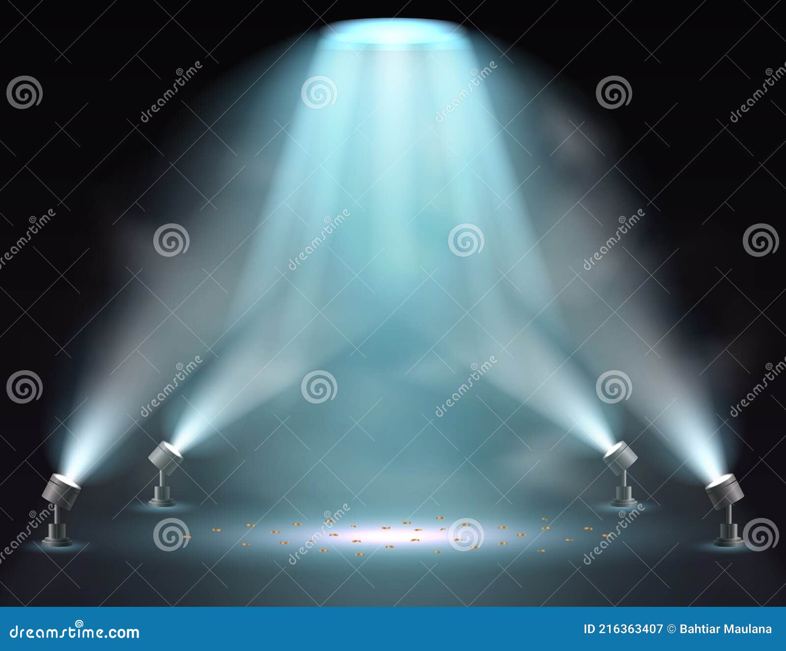 Showtime Background Illuminated By Spotlights Cartoon Vector ...