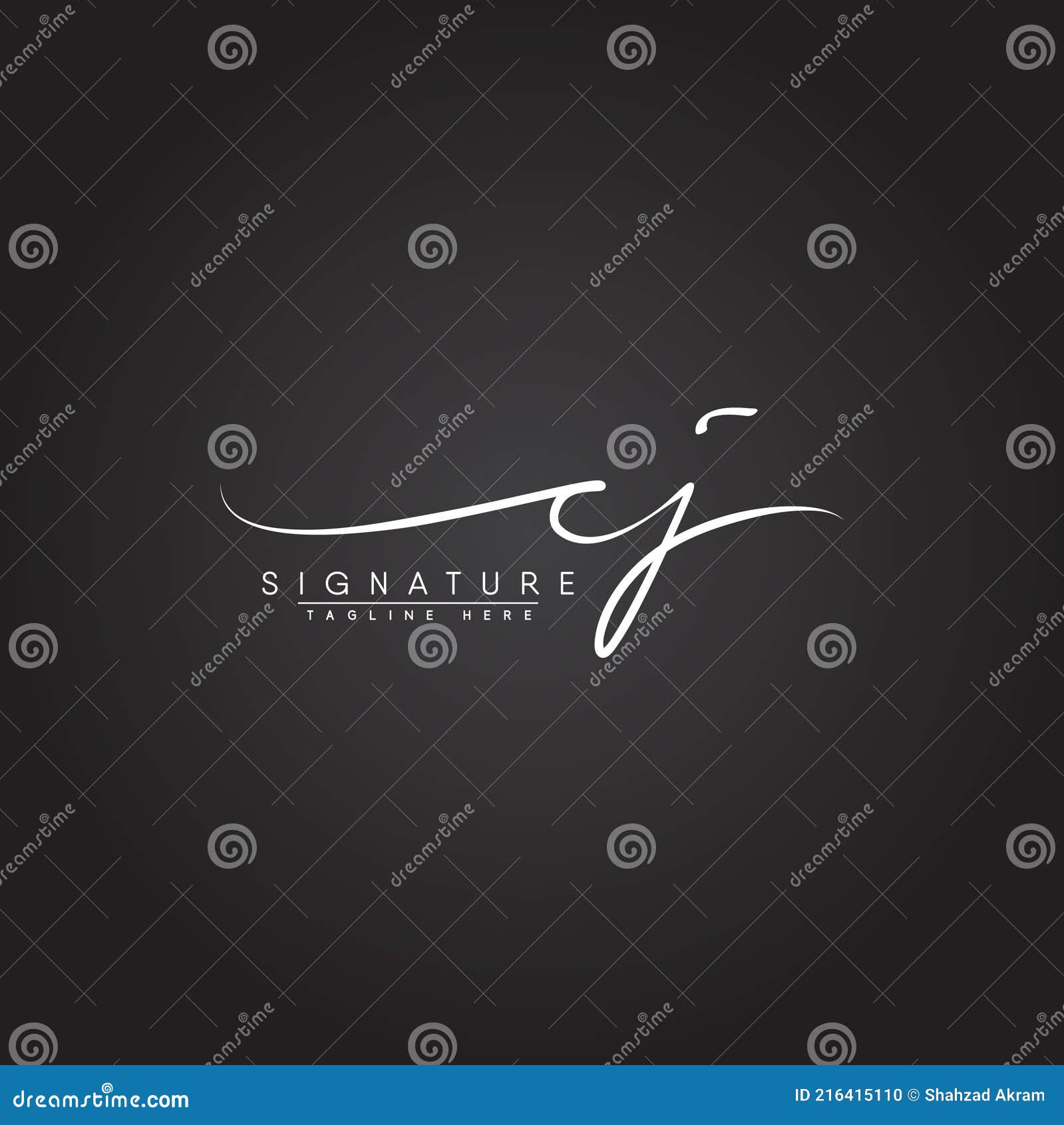 Initial Letter CJ Logo - Hand Drawn Signature Logo Stock Vector ...