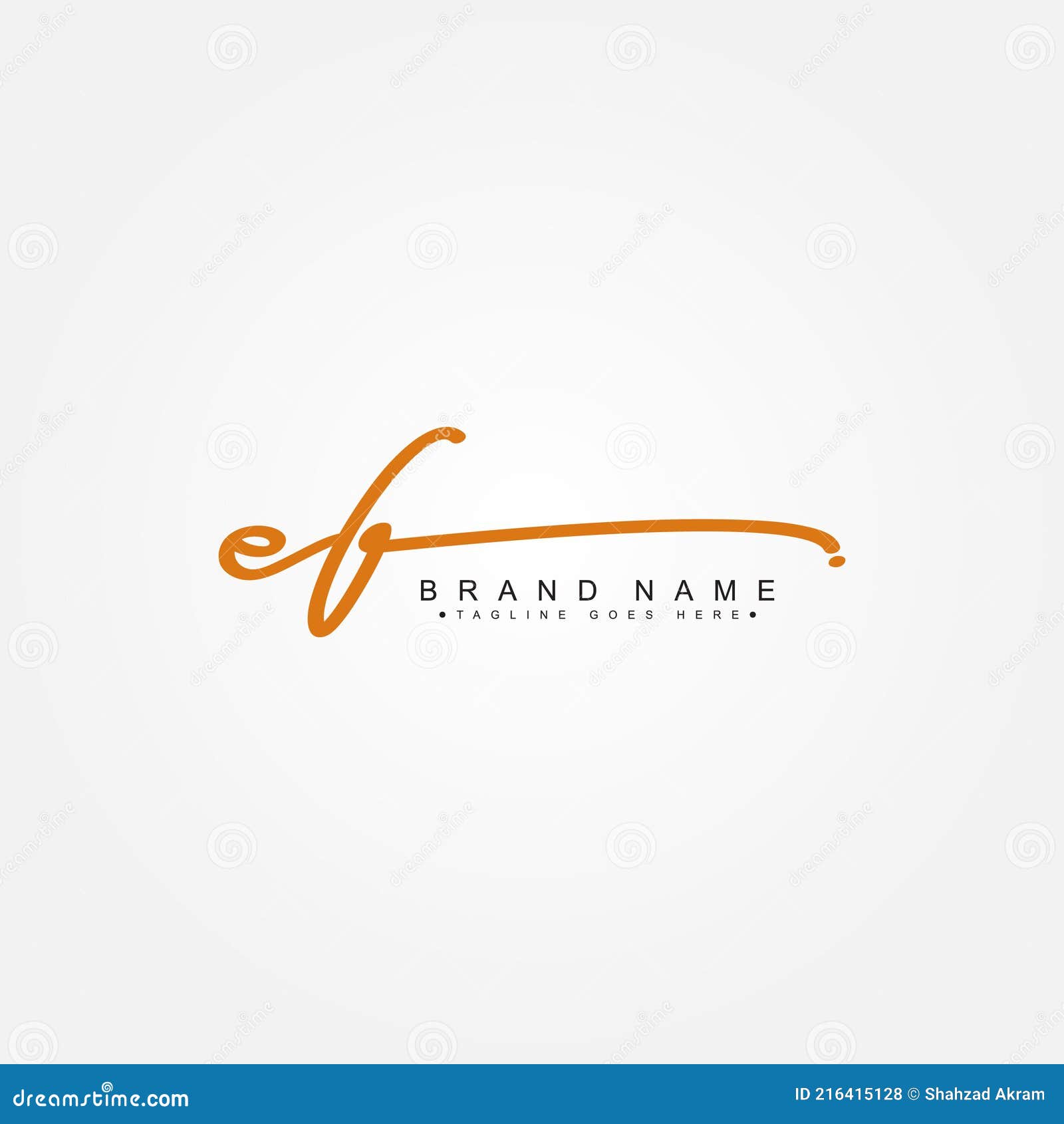 Initial Letter EF Logo - Handwritten Signature Logo Vector Illustration ...