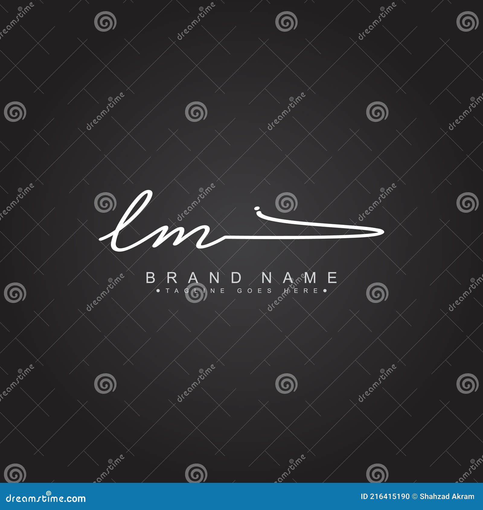 Initial Letter LM Logo - Handwritten Signature Logo Stock Vector ...