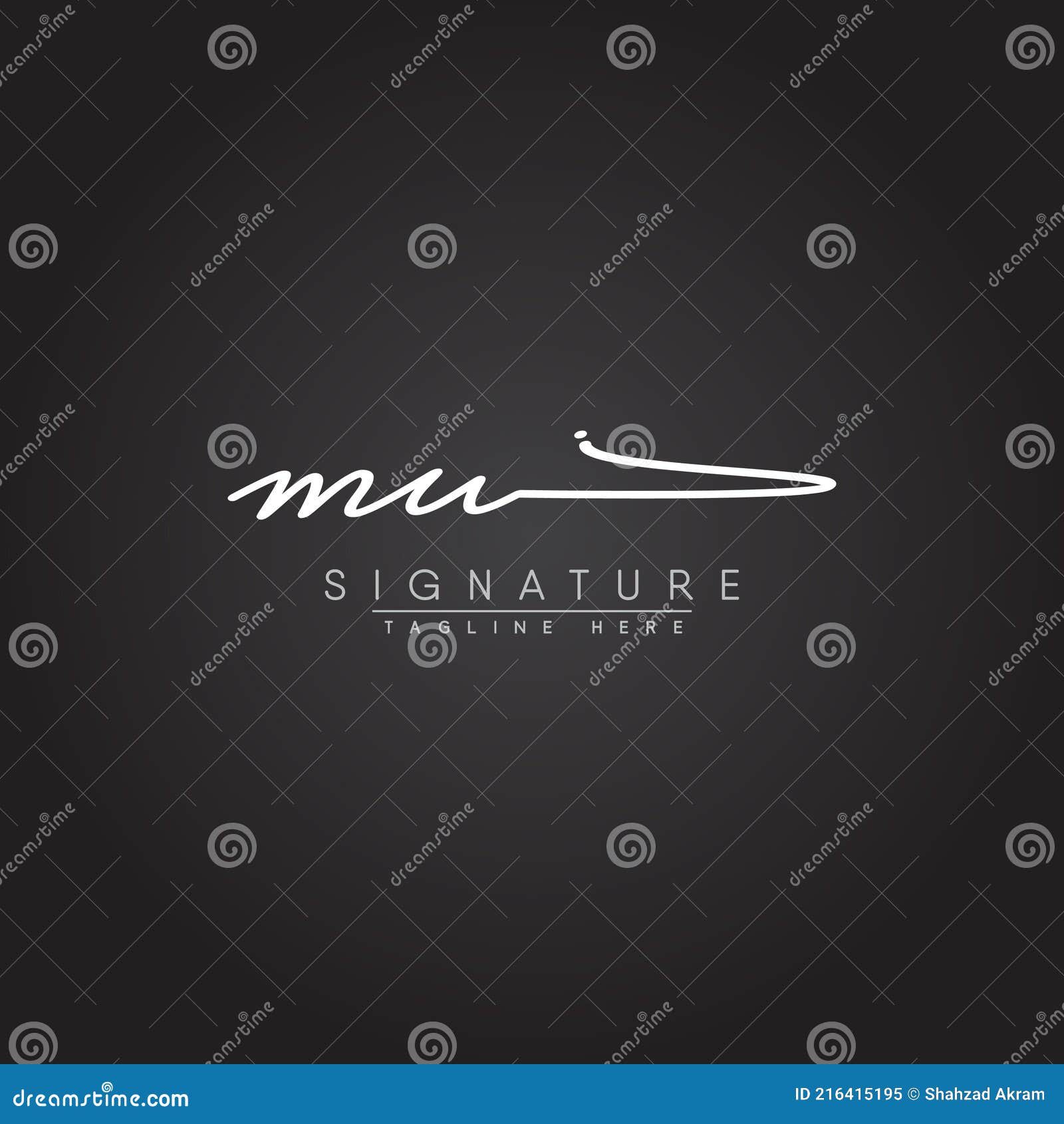 Initial Letter MU Logo - Hand Drawn Signature Logo Stock Vector ...