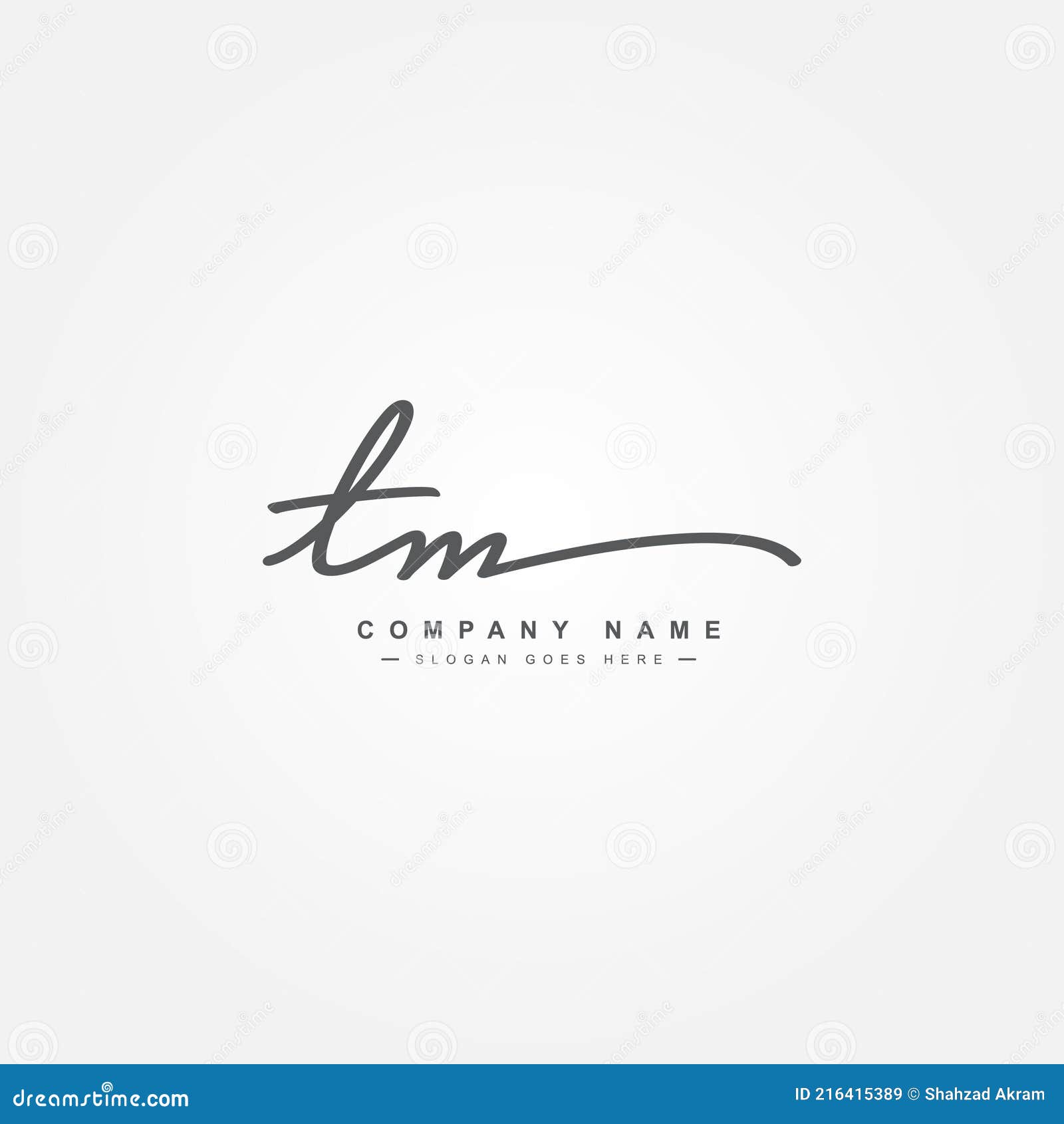 Initial Letter TM Logo - Handwritten Signature Logo Stock Vector ...