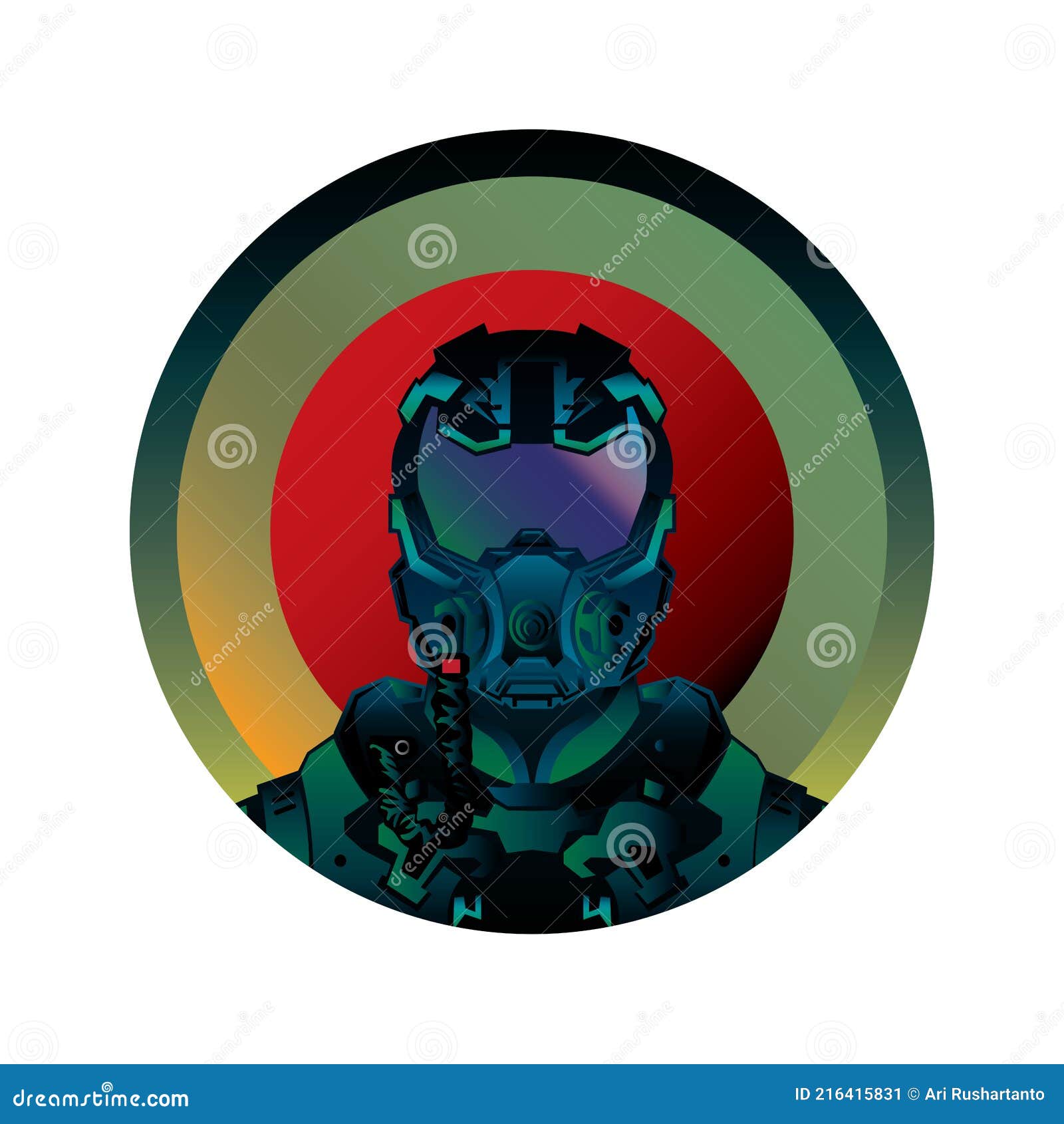 Futuristic Pilot Vector Illustration Logo Design Stock Vector ...