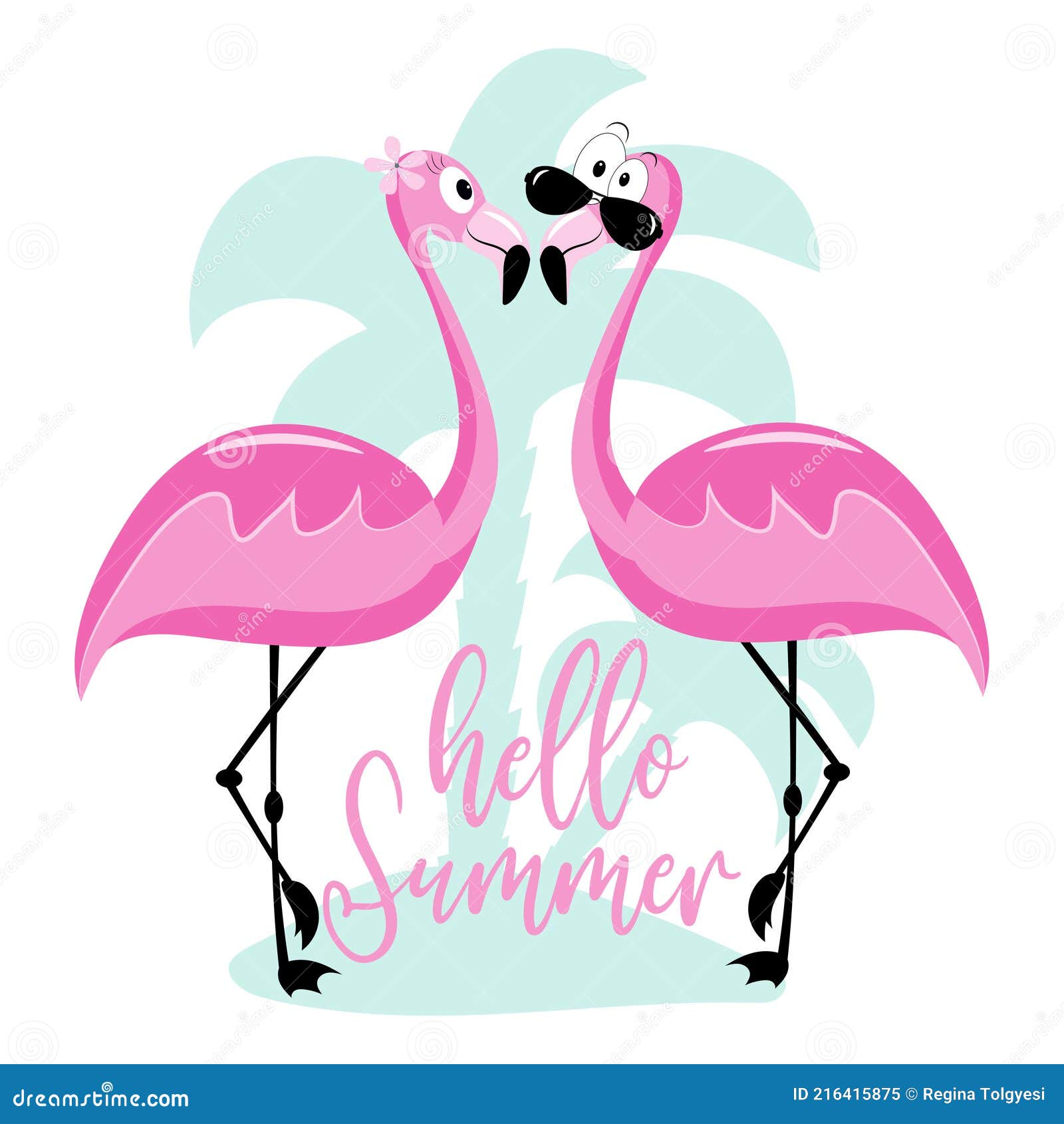 Flamingos In A Funny Office Royalty-Free Cartoon | CartoonDealer.com ...