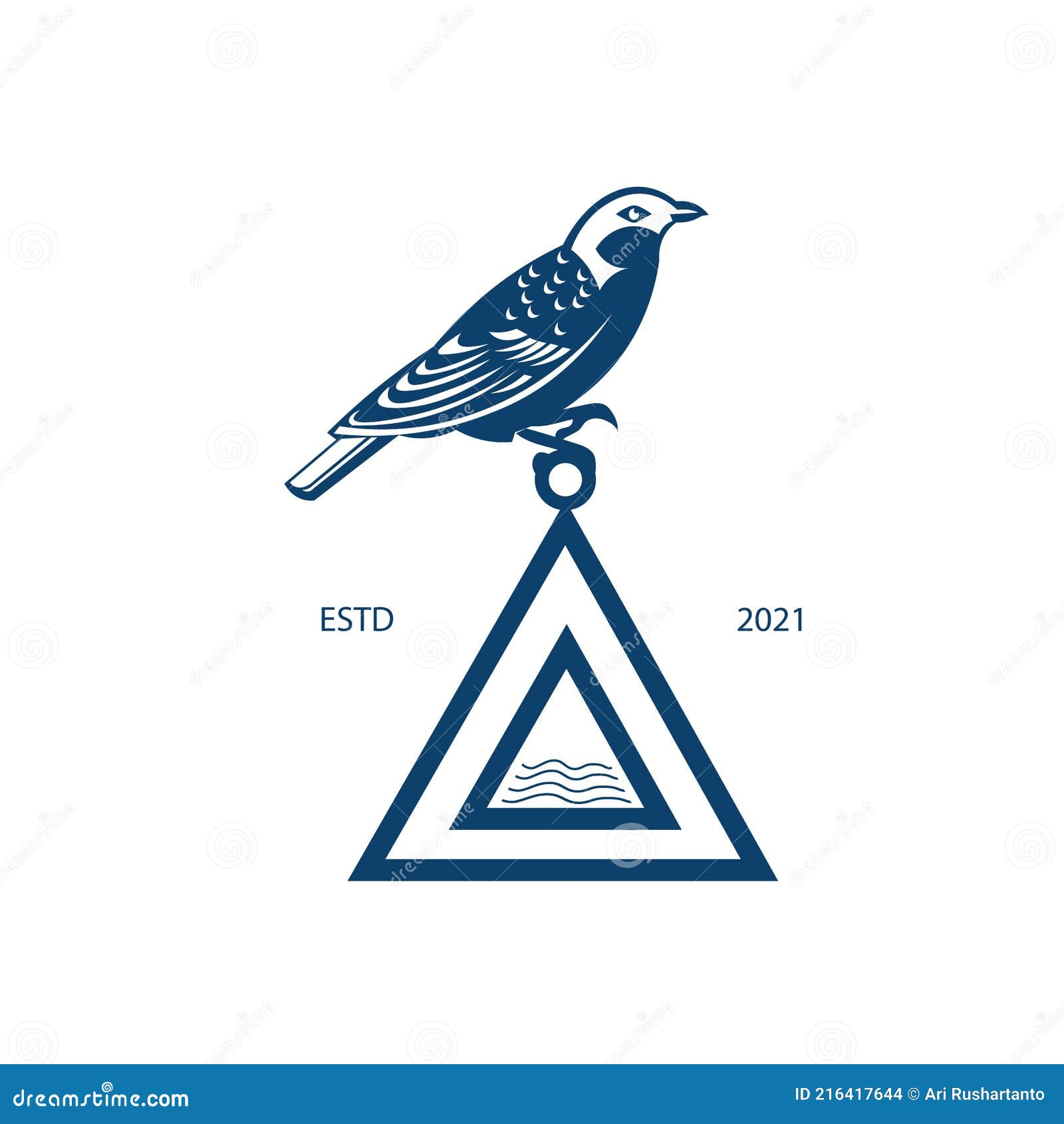 Bird with Triangle with Sea View Stock Vector - Illustration of flight ...