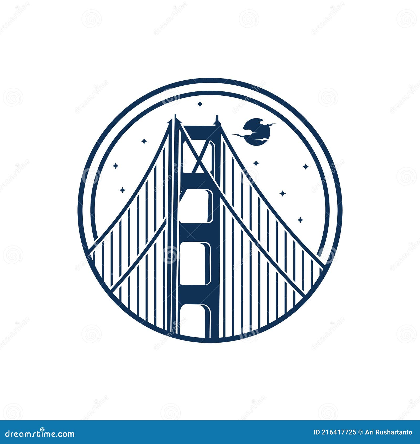 Red Bridge Logo Design in Modern and Line Drawn Style Stock Vector ...