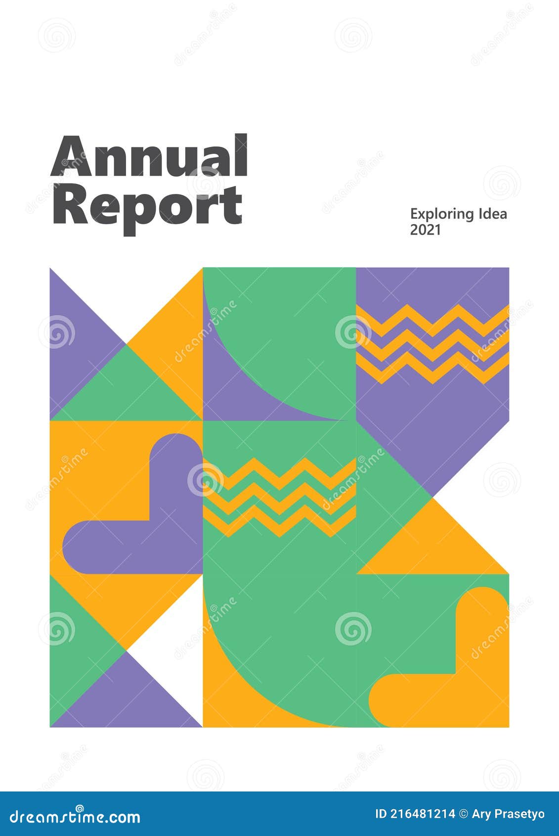 Artistic Annual Report Cover with Geometric Shapes Stock Vector ...
