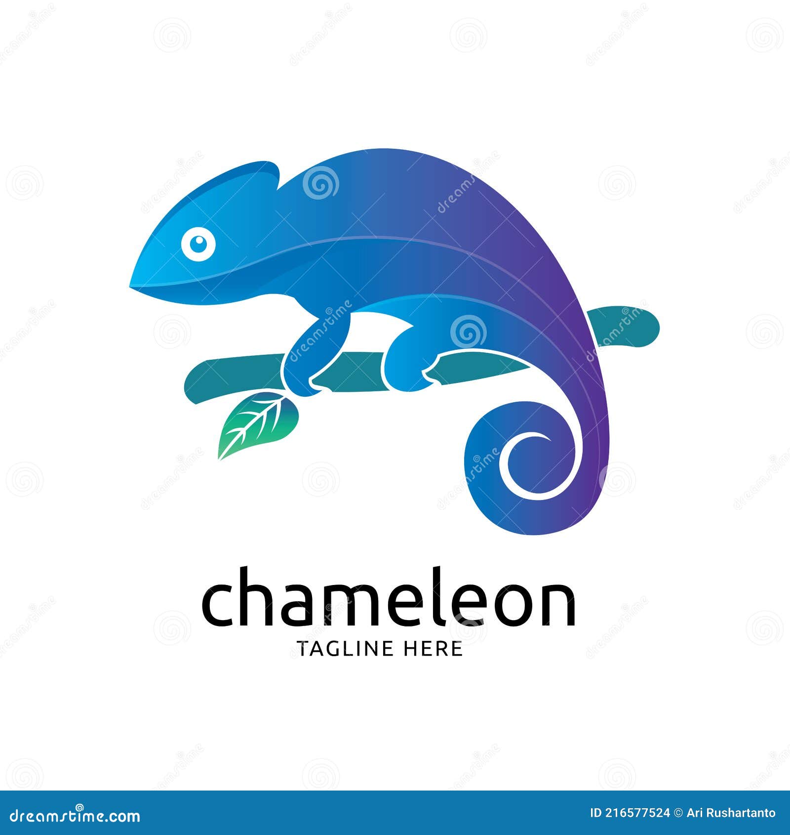 Chameleon Logo in Modern Style Stock Vector - Illustration of chameleon ...