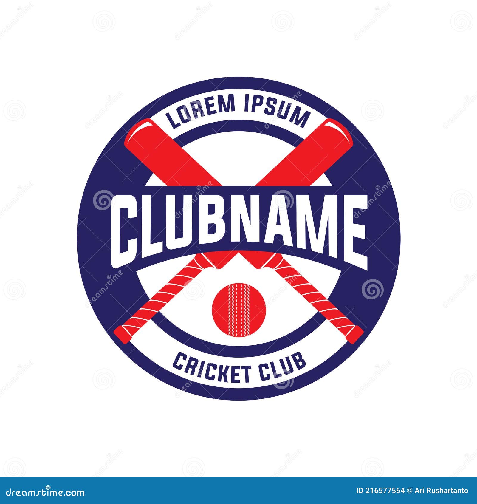Cricket Club Logo with Stick and Ball Stock Vector - Illustration of ...