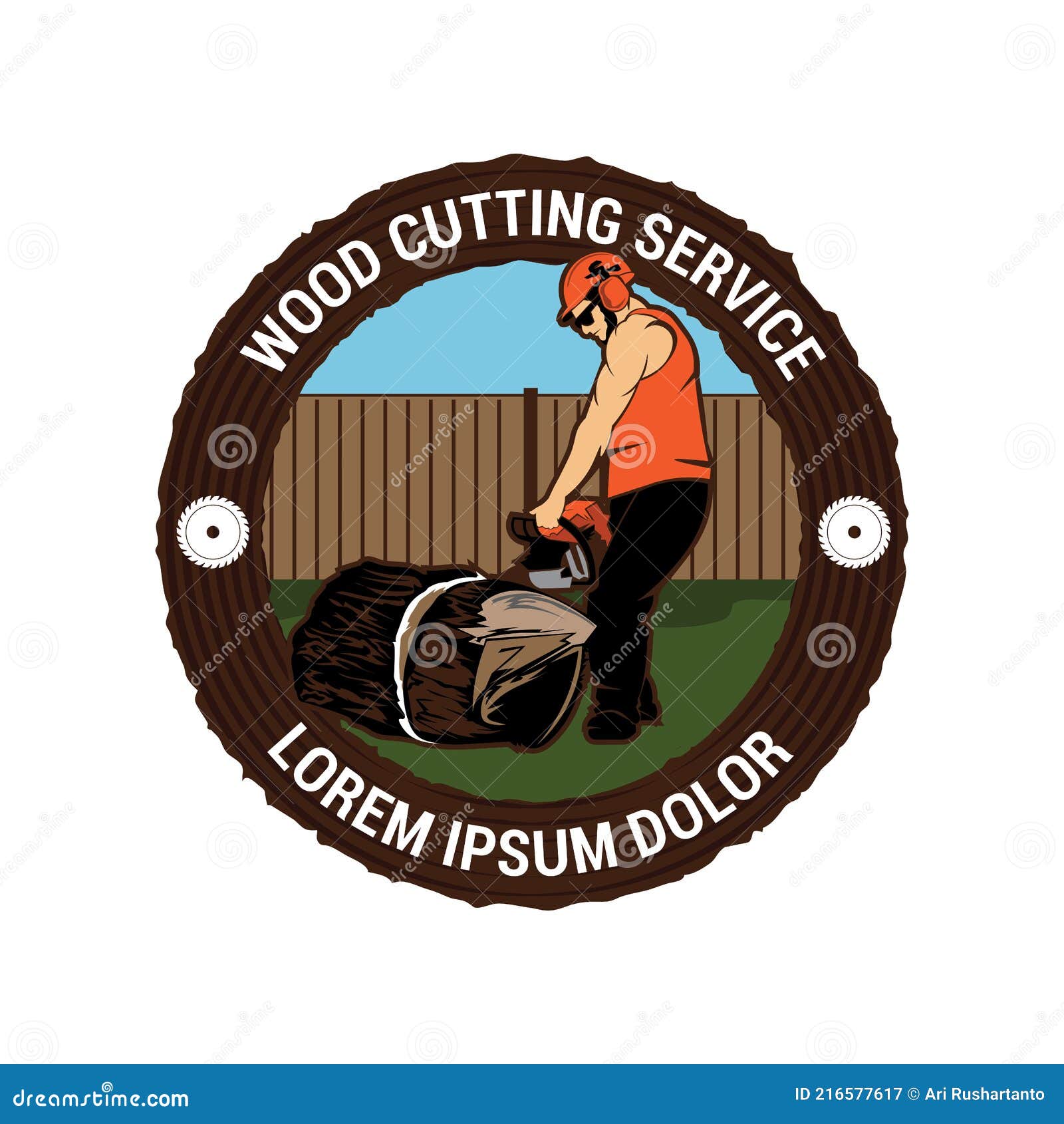 Wood Cutting Logo with Saw Icon Stock Vector - Illustration of perfect ...
