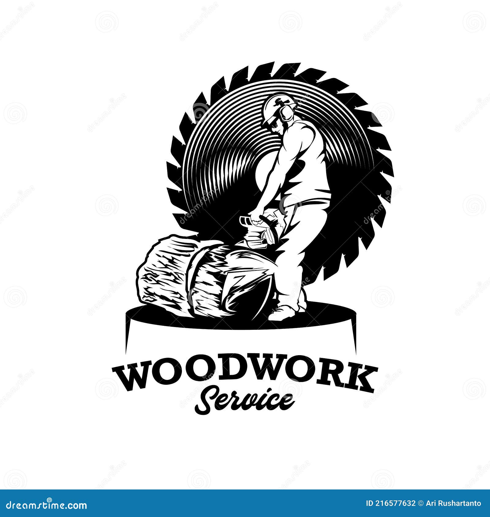 Wood Cutting Logo with Saw Icon Stock Vector - Illustration of blade ...