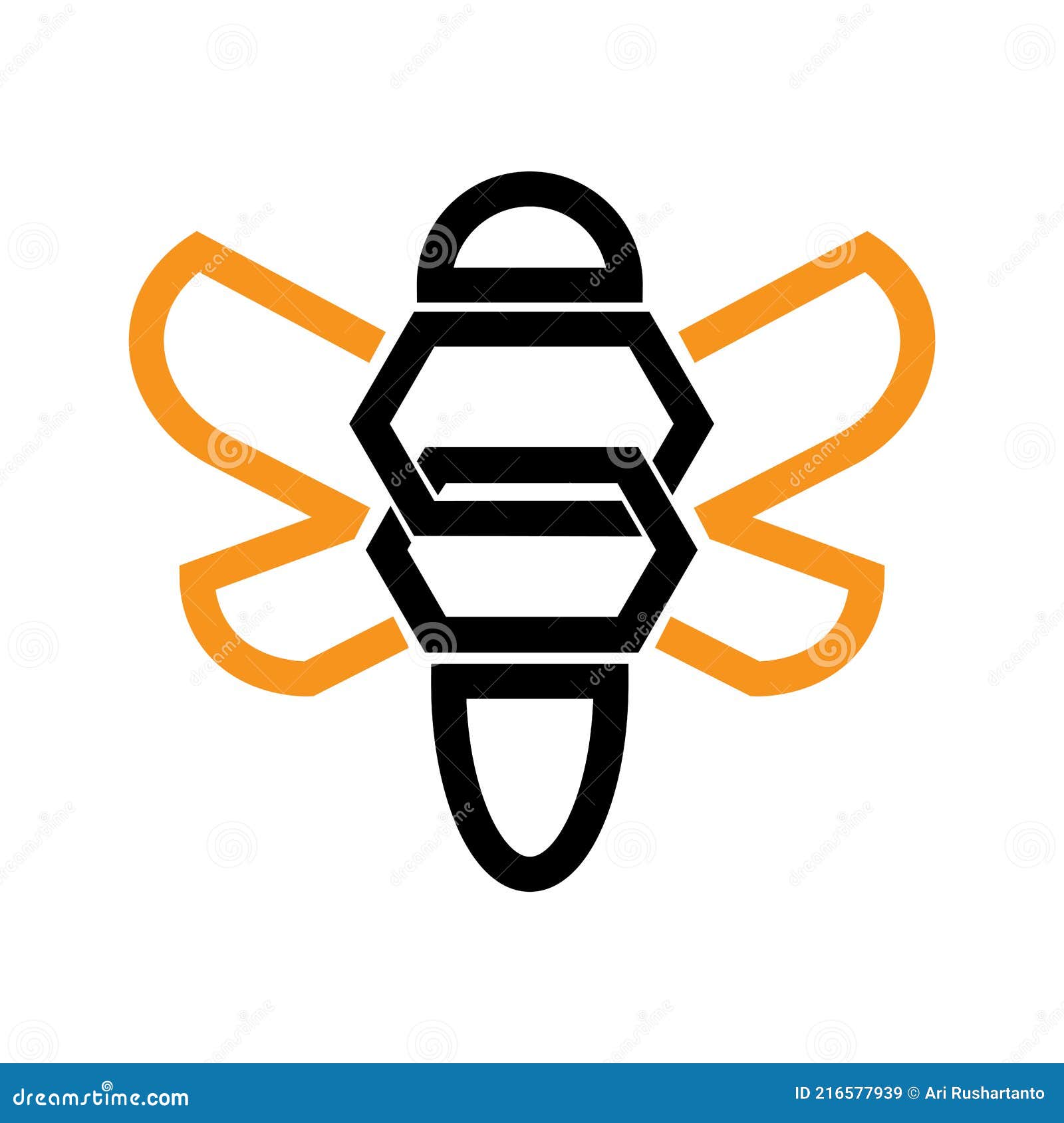 Modern Bee Logo in Geometric Style Stock Vector - Illustration of print ...