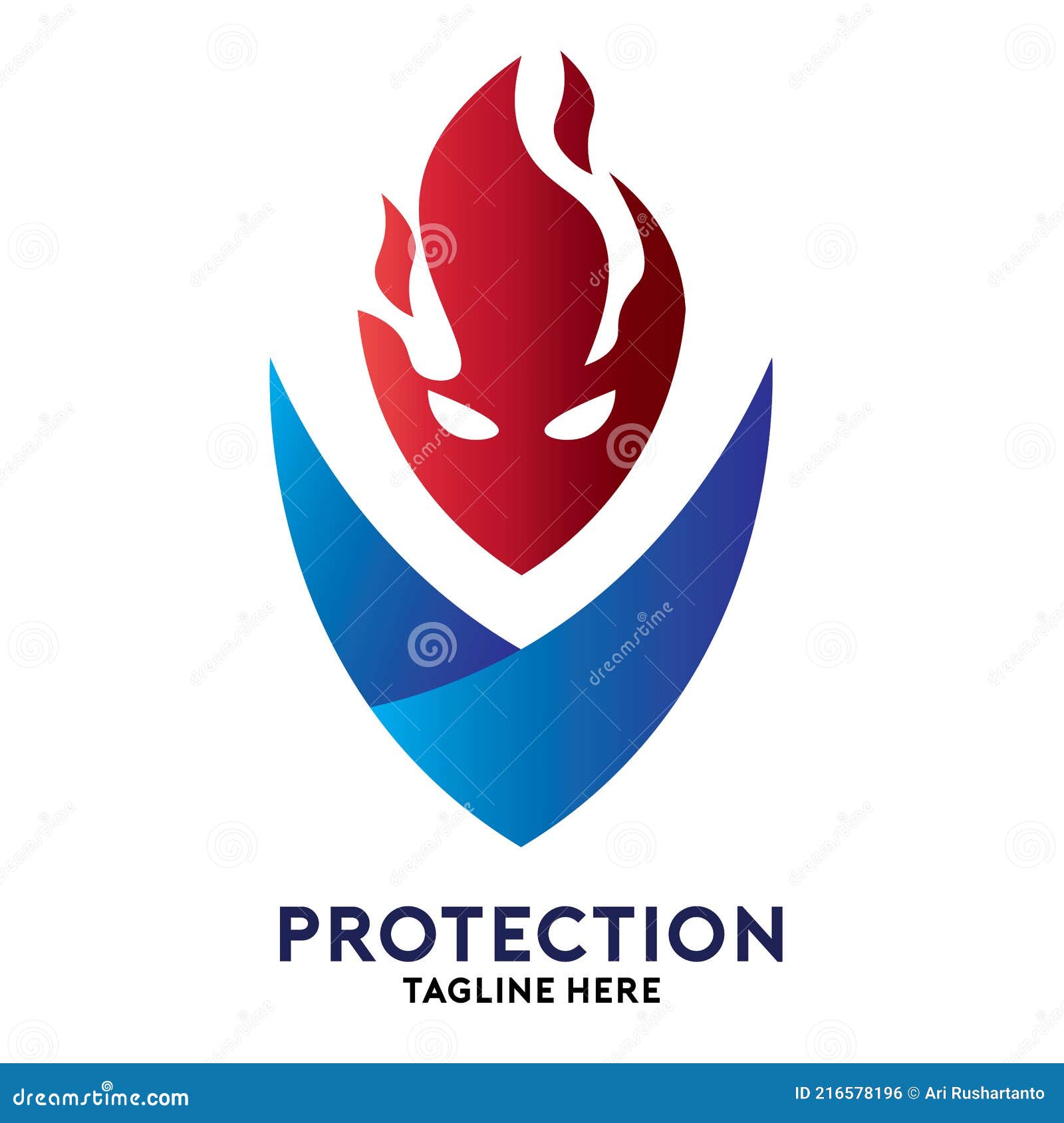 Modern Fire Protector Logo Design with Shield Stock Vector ...