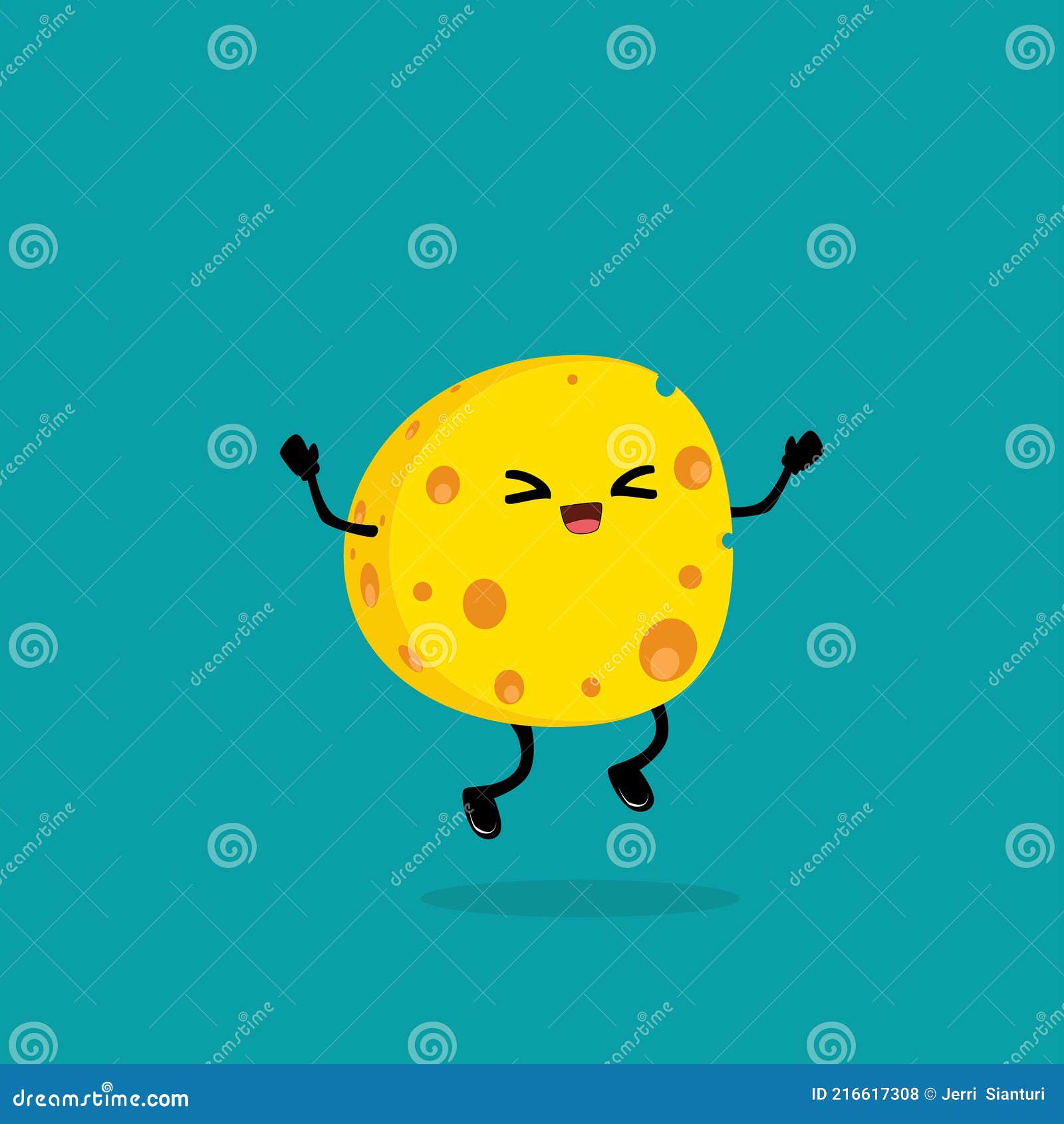 Cute Happy Smiling Cheese Character Illustration Stock Vector ...