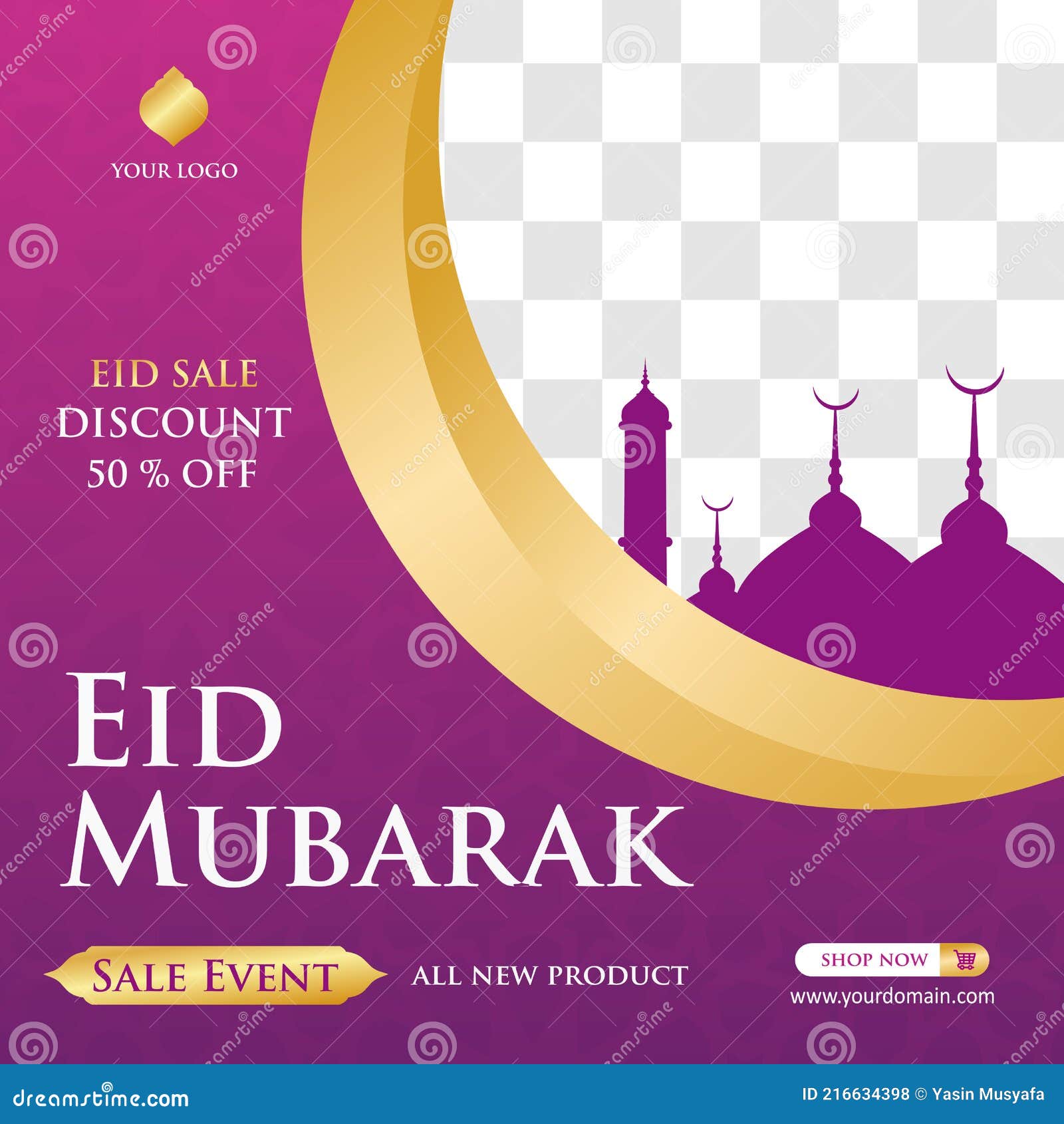 Eid Mubarak Sale Creative Vector Social Media Post Template. Stock ...