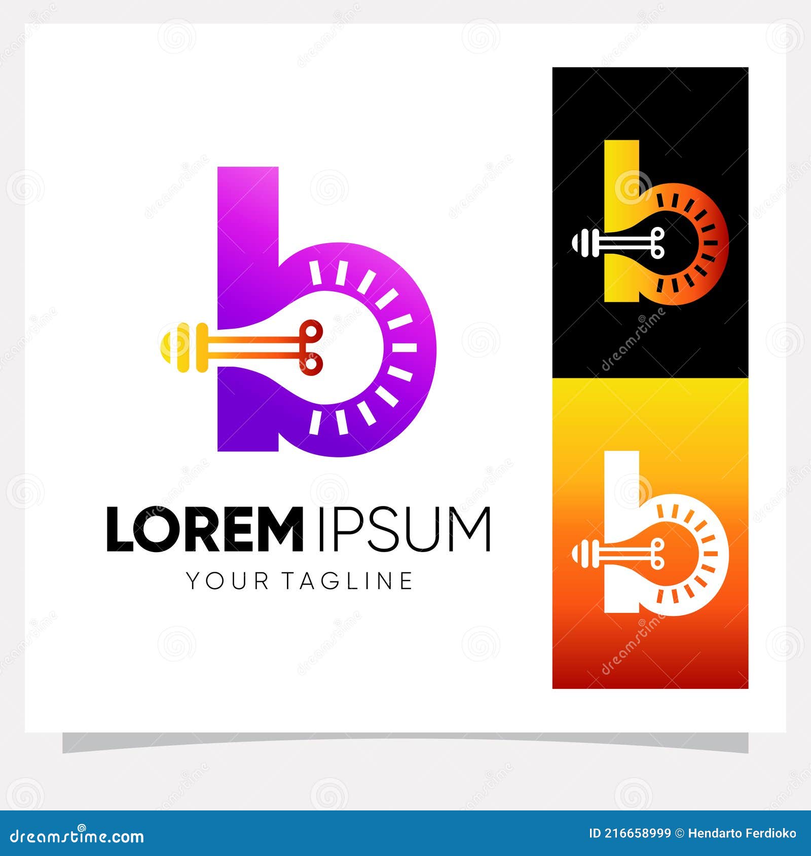 Initial Letter B Smart Light Bulb Logo Design Vector Graphic Stock ...