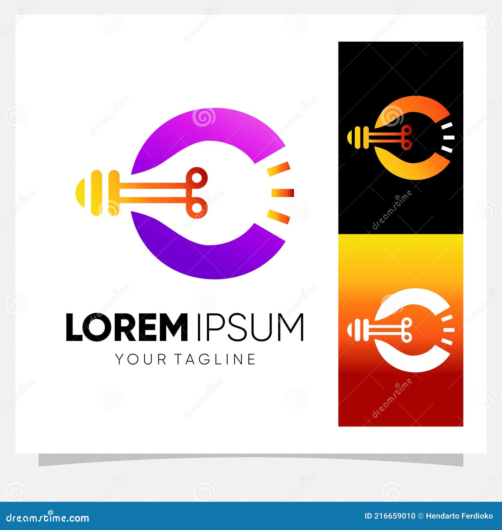 Initial Letter C Smart Light Bulb Logo Design Vector Graphic Stock ...