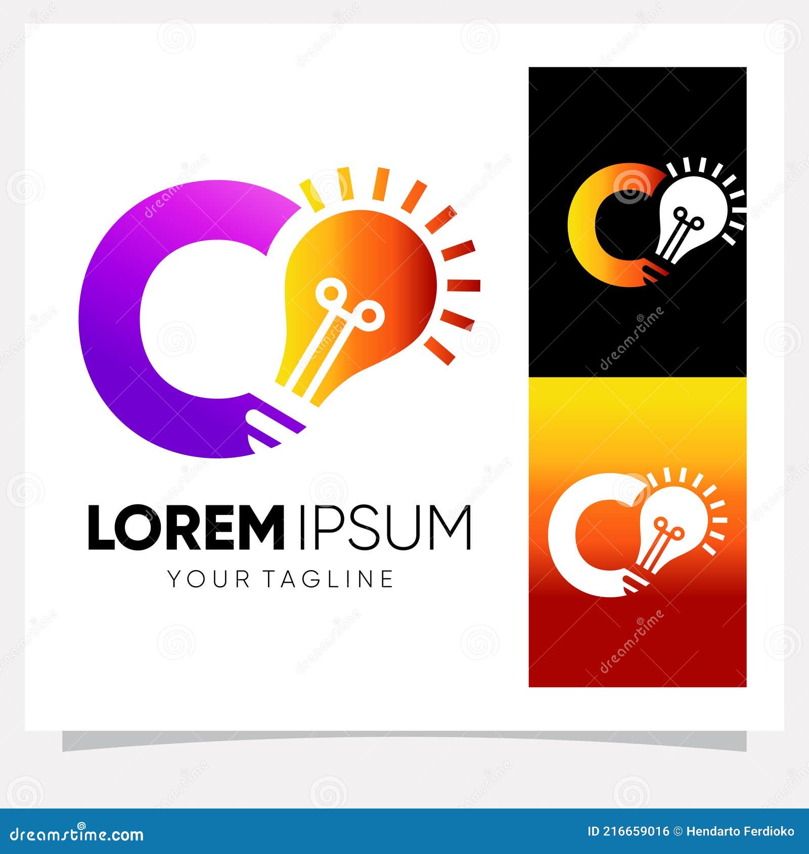 Initial Letter C Smart Light Bulb Logo Design Vector Graphic Stock ...