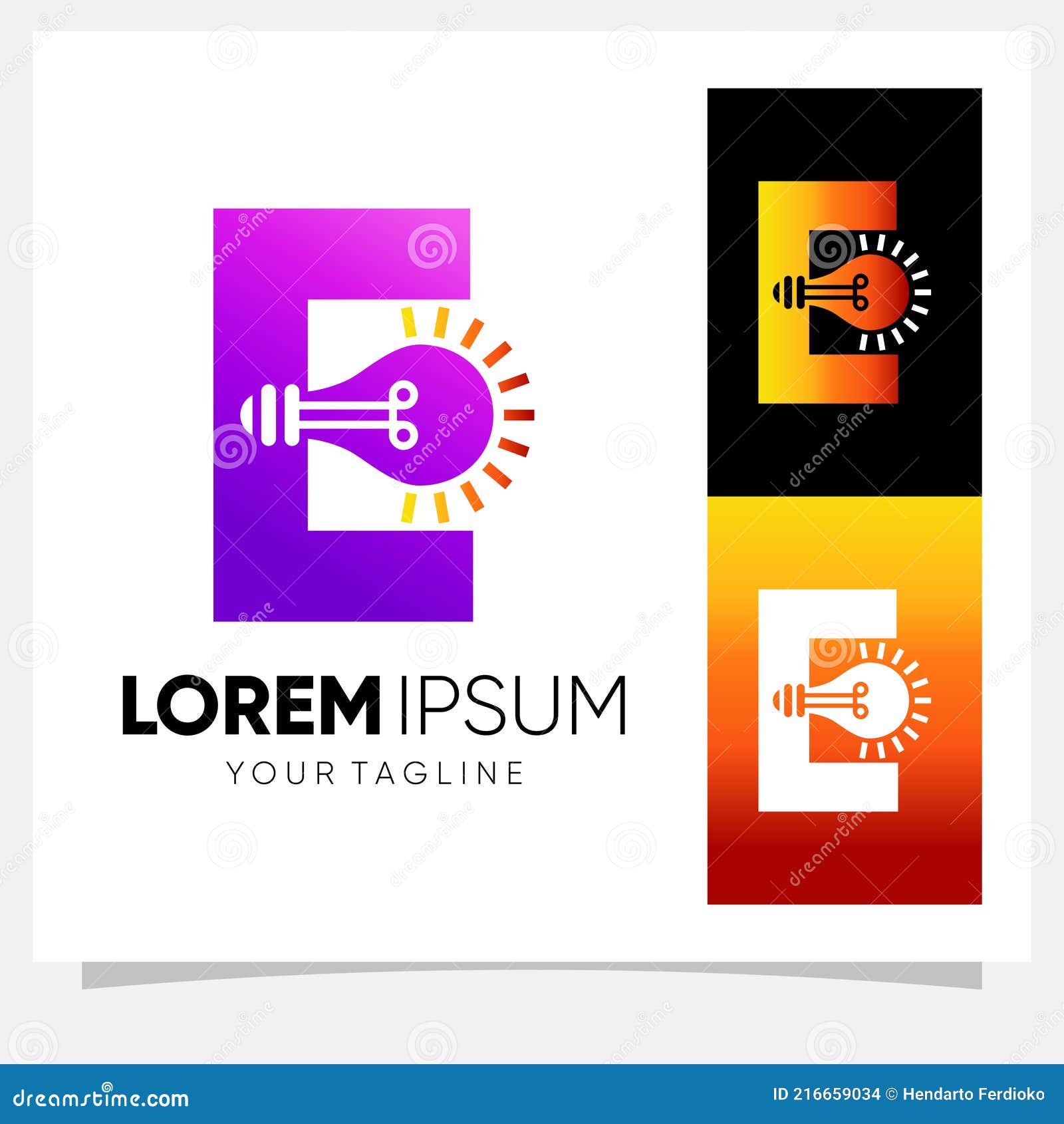 Initial Letter E Smart Light Bulb Logo Design Vector Graphic Stock ...