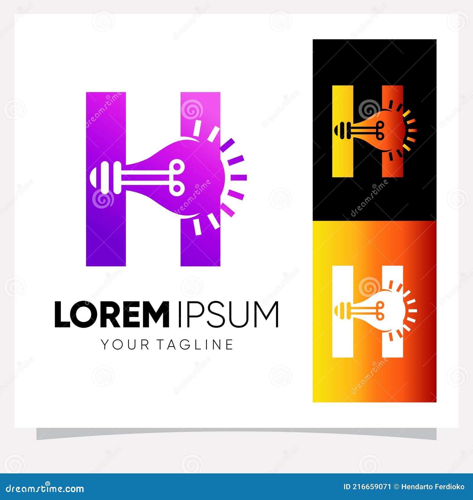 Initial Letter H Smart Light Bulb Logo Design Vector Graphic Stock ...