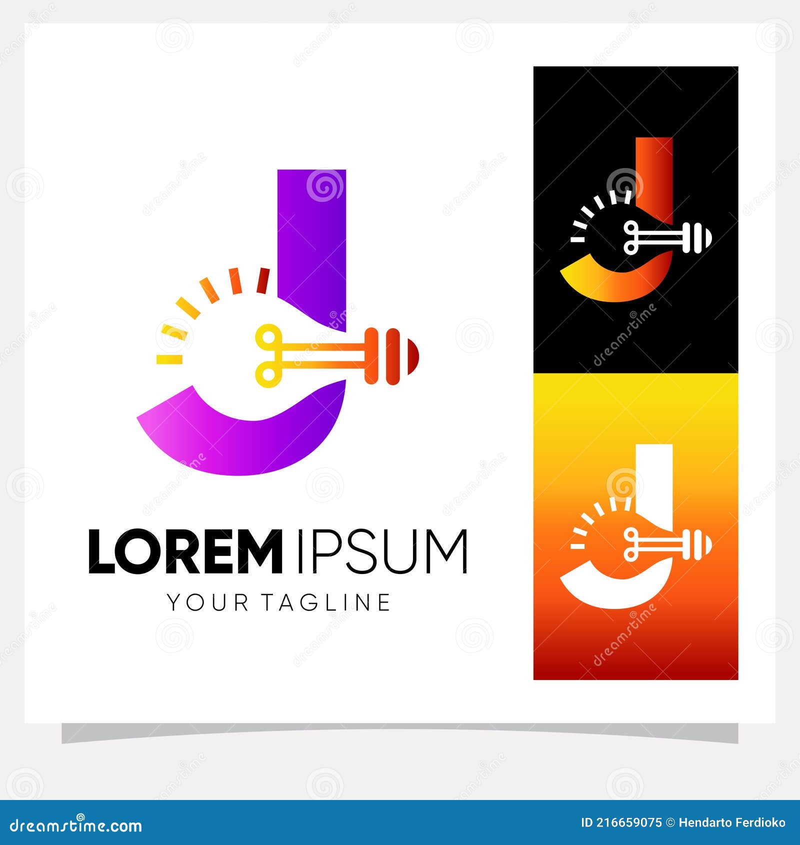 Initial Letter J Smart Light Bulb Logo Design Vector Graphic Stock ...