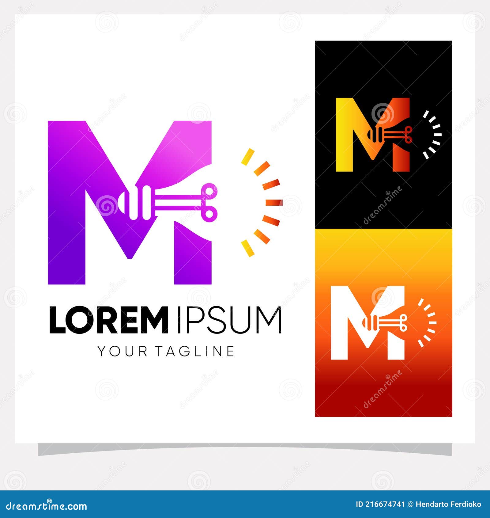 Initial Letter M Smart Light Bulb Logo Design Vector Graphic Stock ...