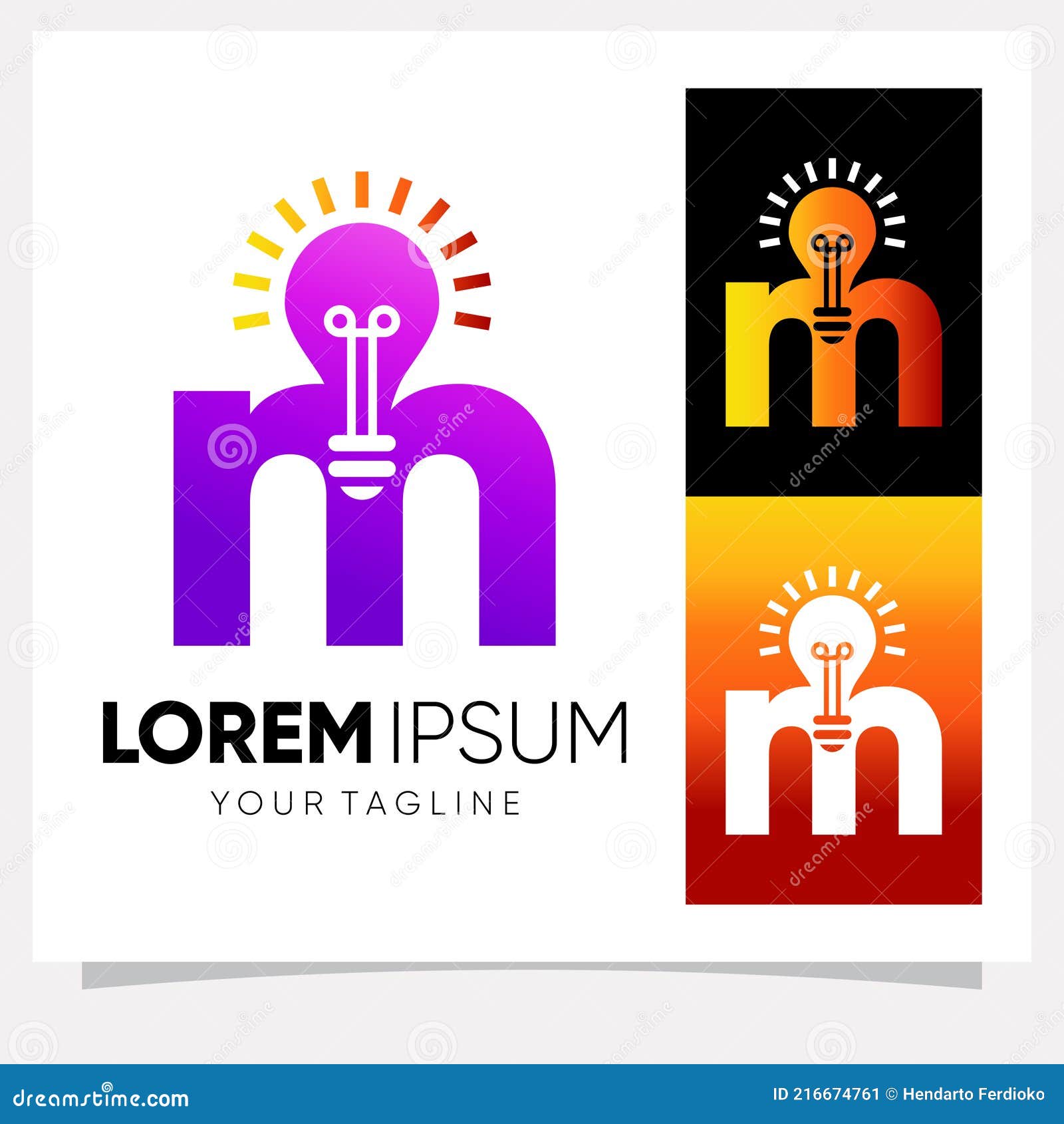 Initial Letter M Smart Light Bulb Logo Design Vector Graphic Stock ...