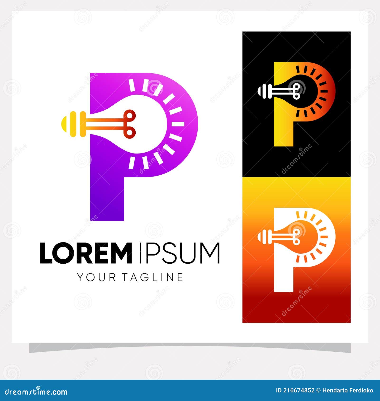 Initial Letter P Smart Light Bulb Logo Design Vector Graphic Stock ...