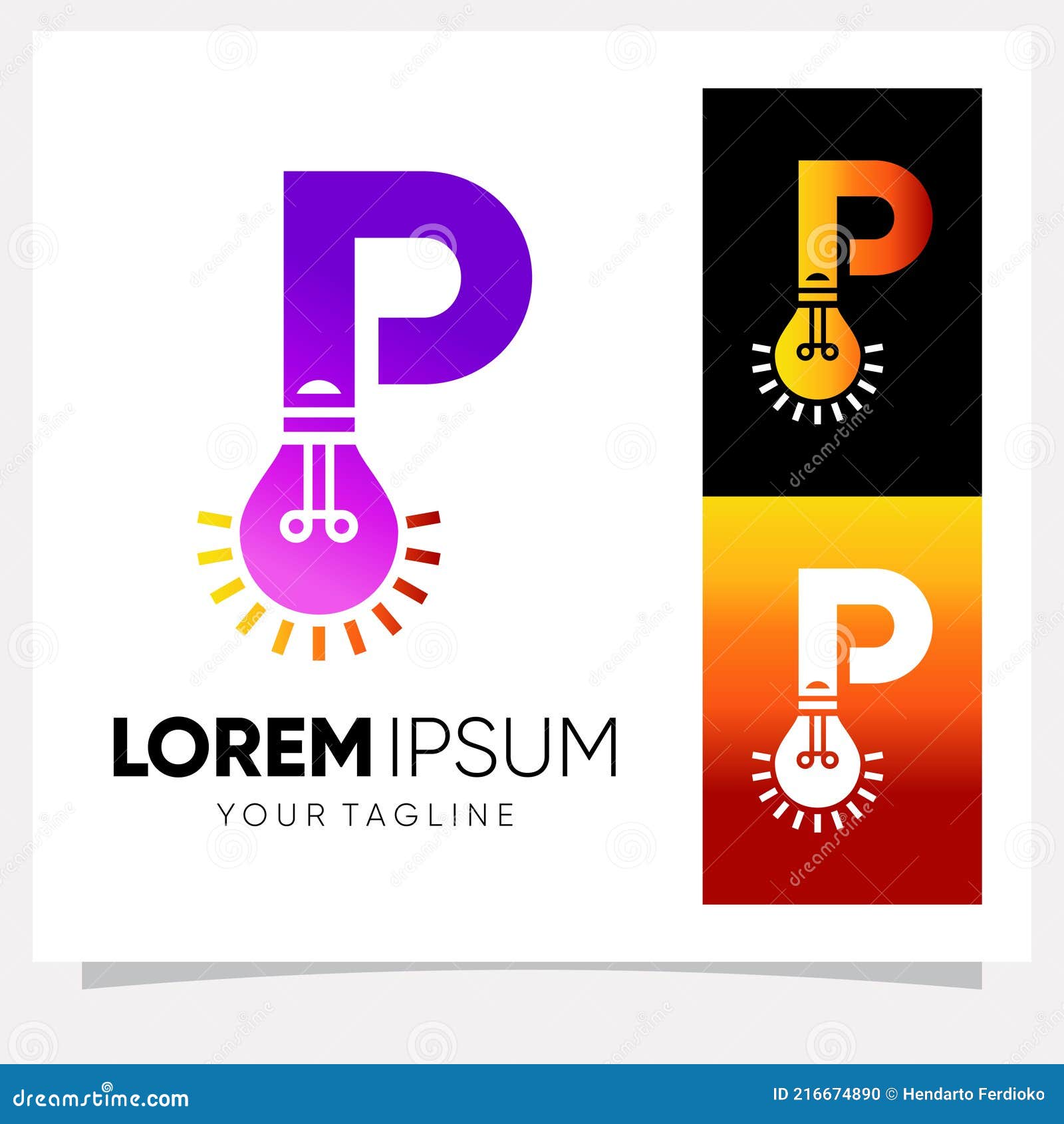 Initial Letter P Smart Light Bulb Logo Design Vector Graphic Stock ...