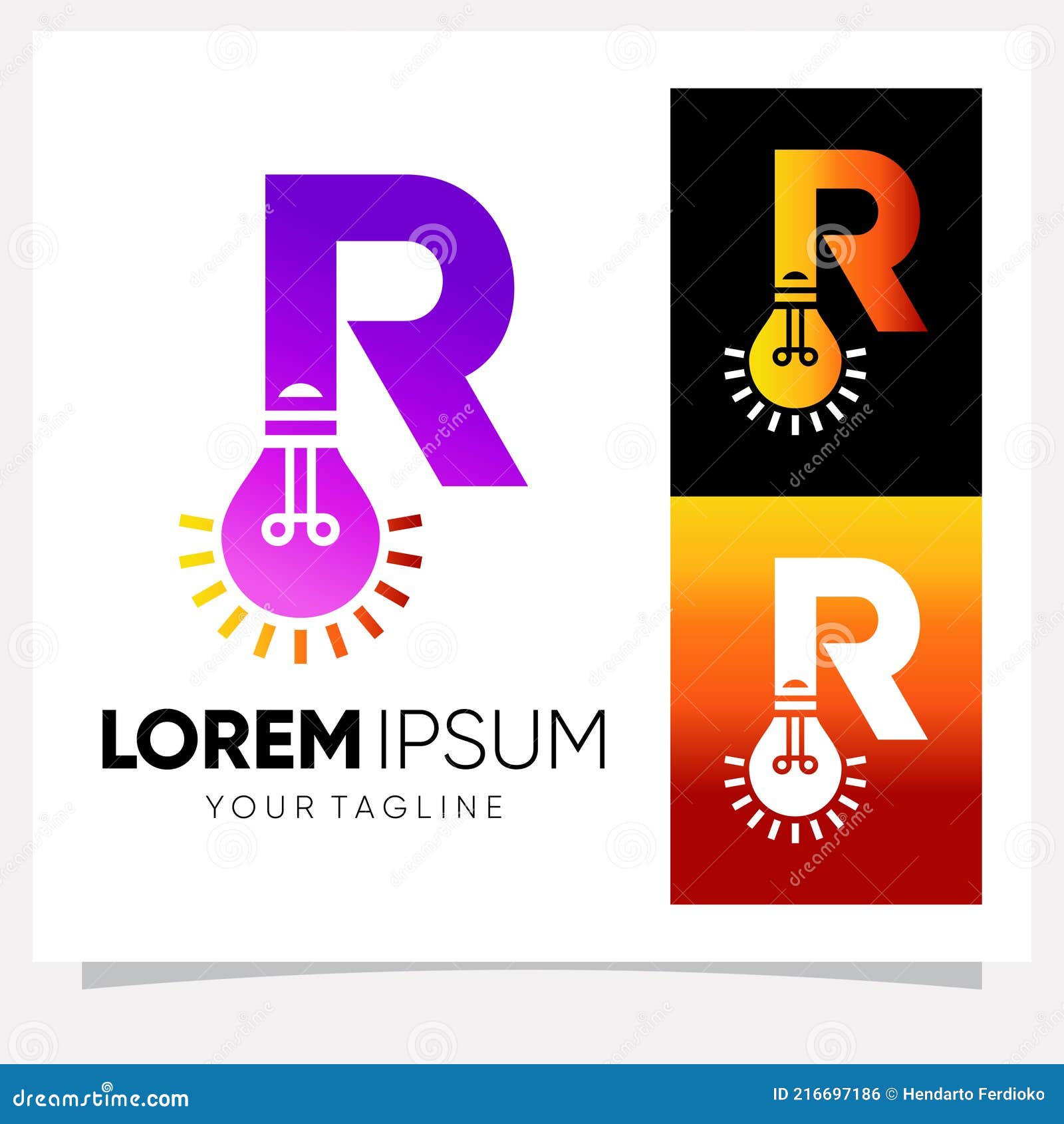 Initial Letter R Smart Light Bulb Logo Design Vector Graphic Stock ...