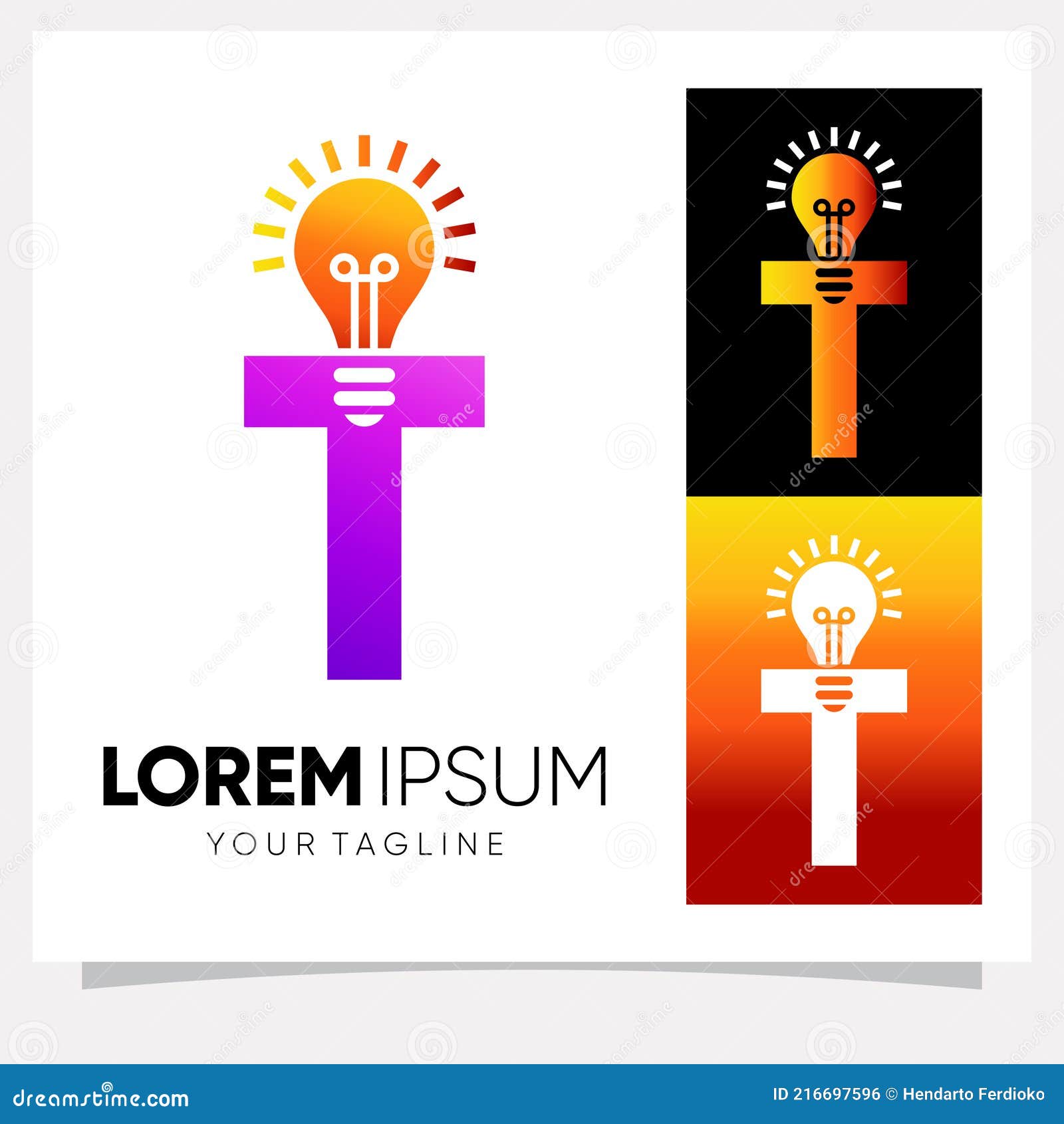 Initial Letter T Smart Light Bulb Logo Design Vector Graphic Stock ...