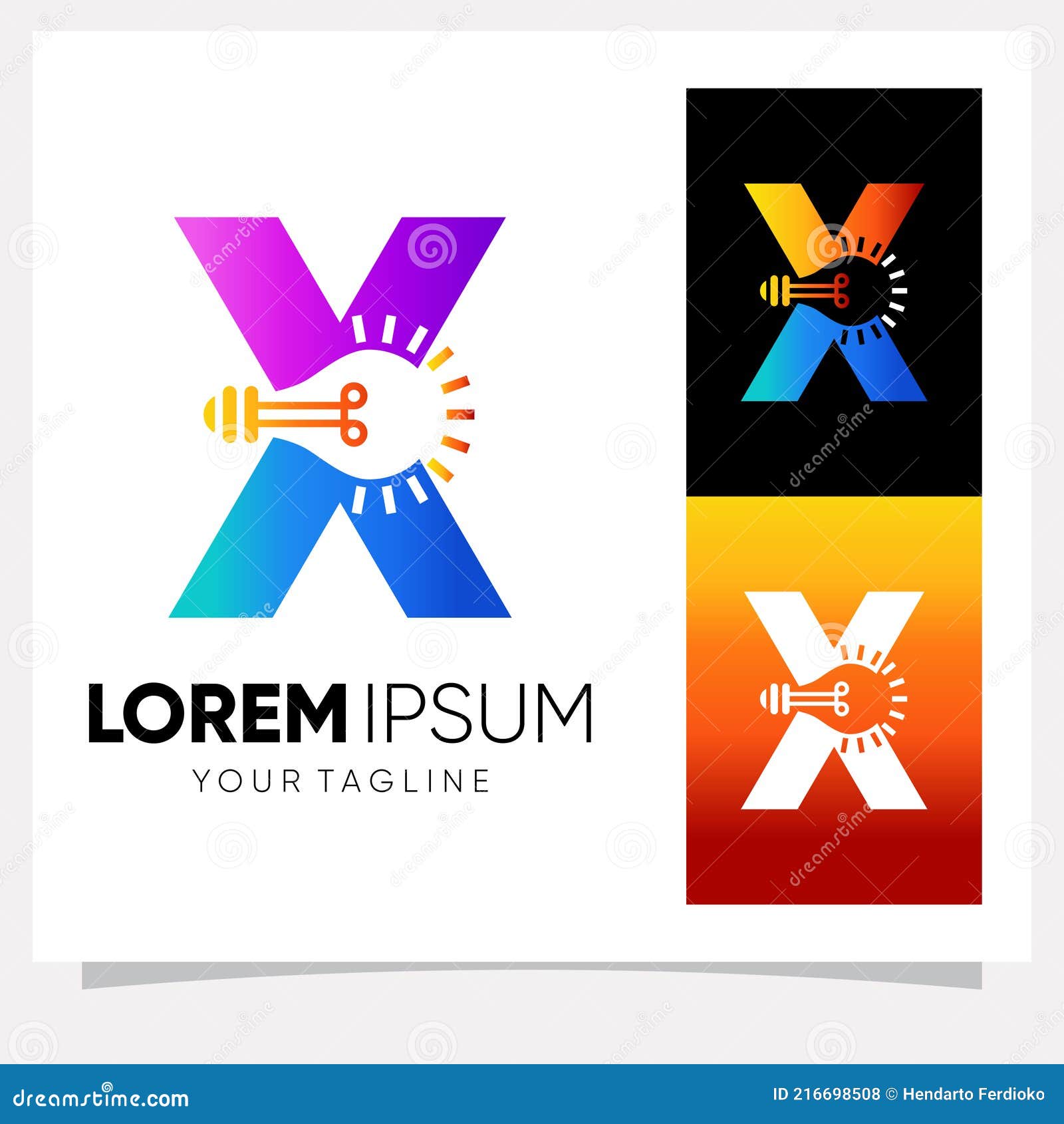 Initial Letter X Smart Light Bulb Logo Design Vector Graphic Stock ...