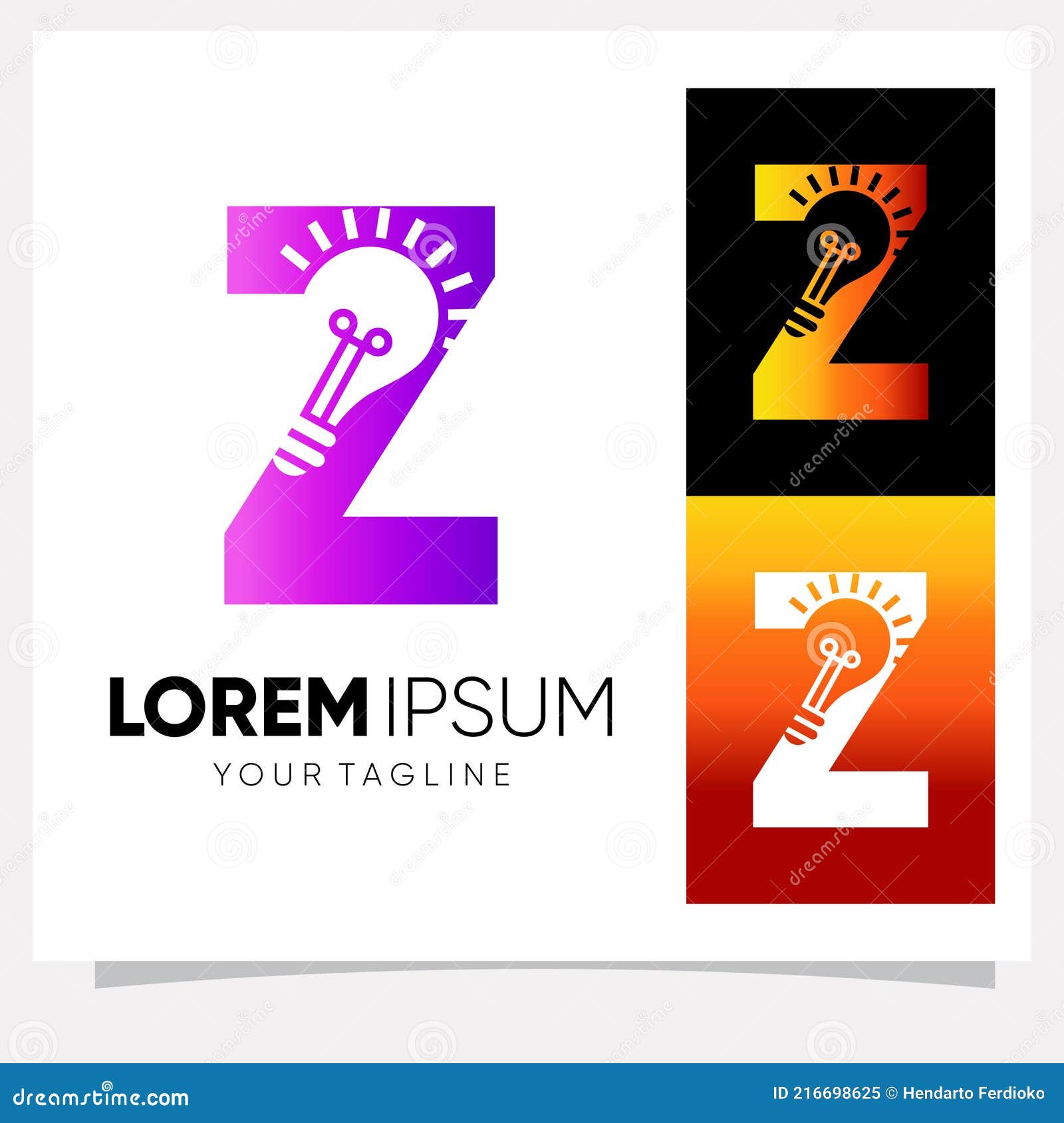 Initial Letter Z Smart Light Bulb Logo Design Vector Graphic Stock ...