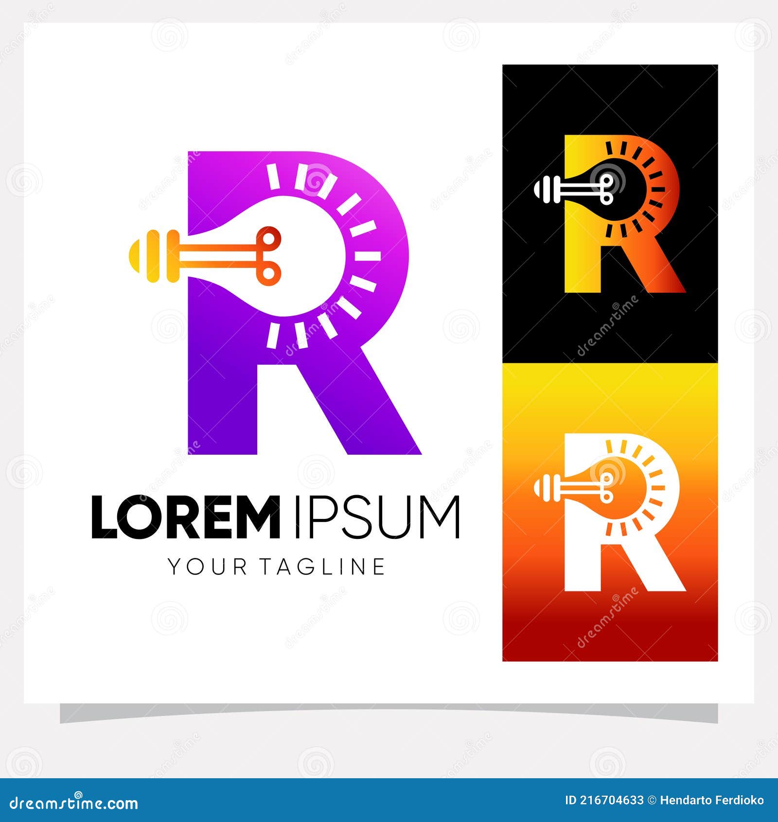 Initial Letter R Smart Light Bulb Logo Design Vector Graphic Stock ...