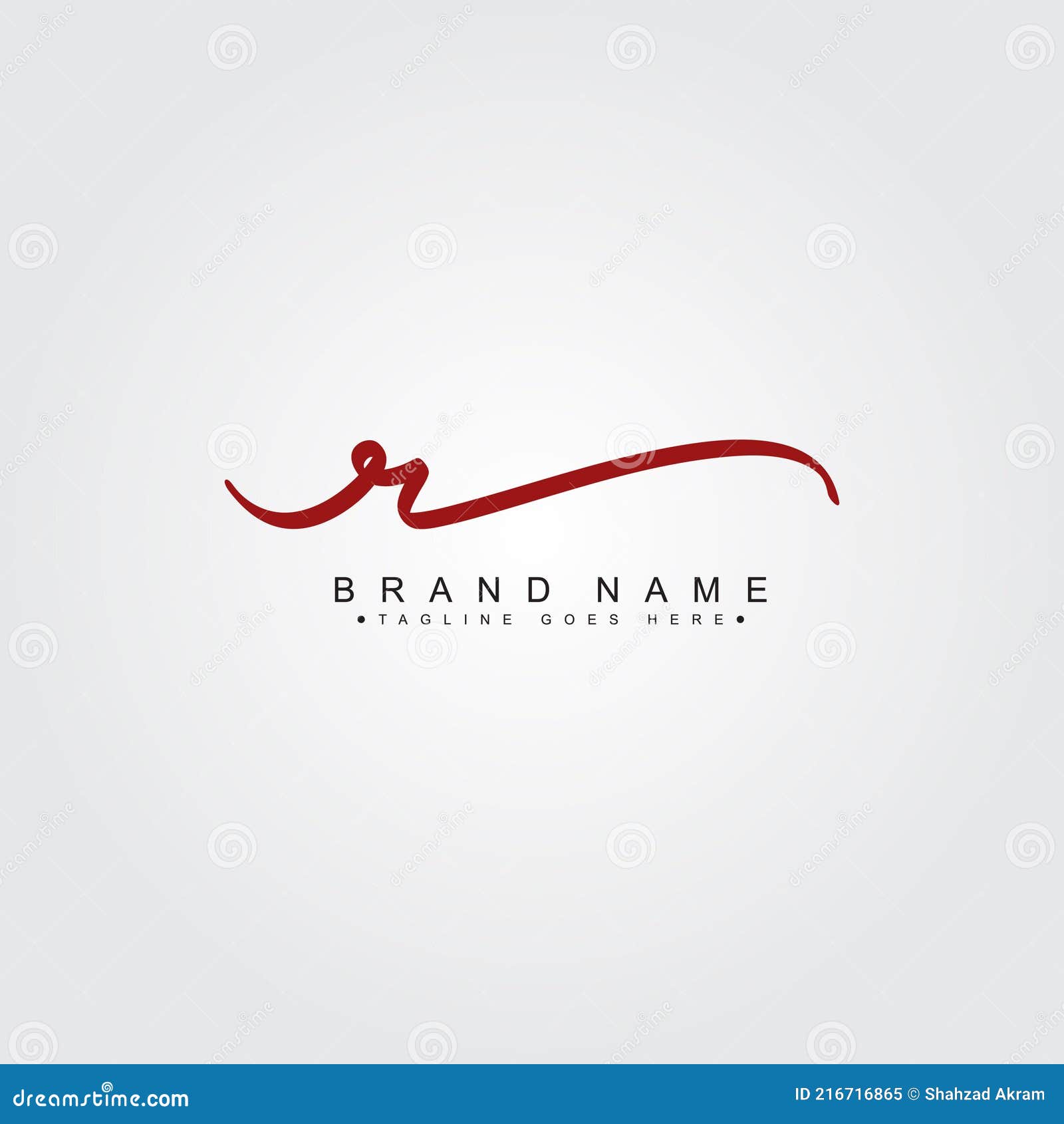 Handwritten Signature Logo for Initial Letter R Stock Vector ...