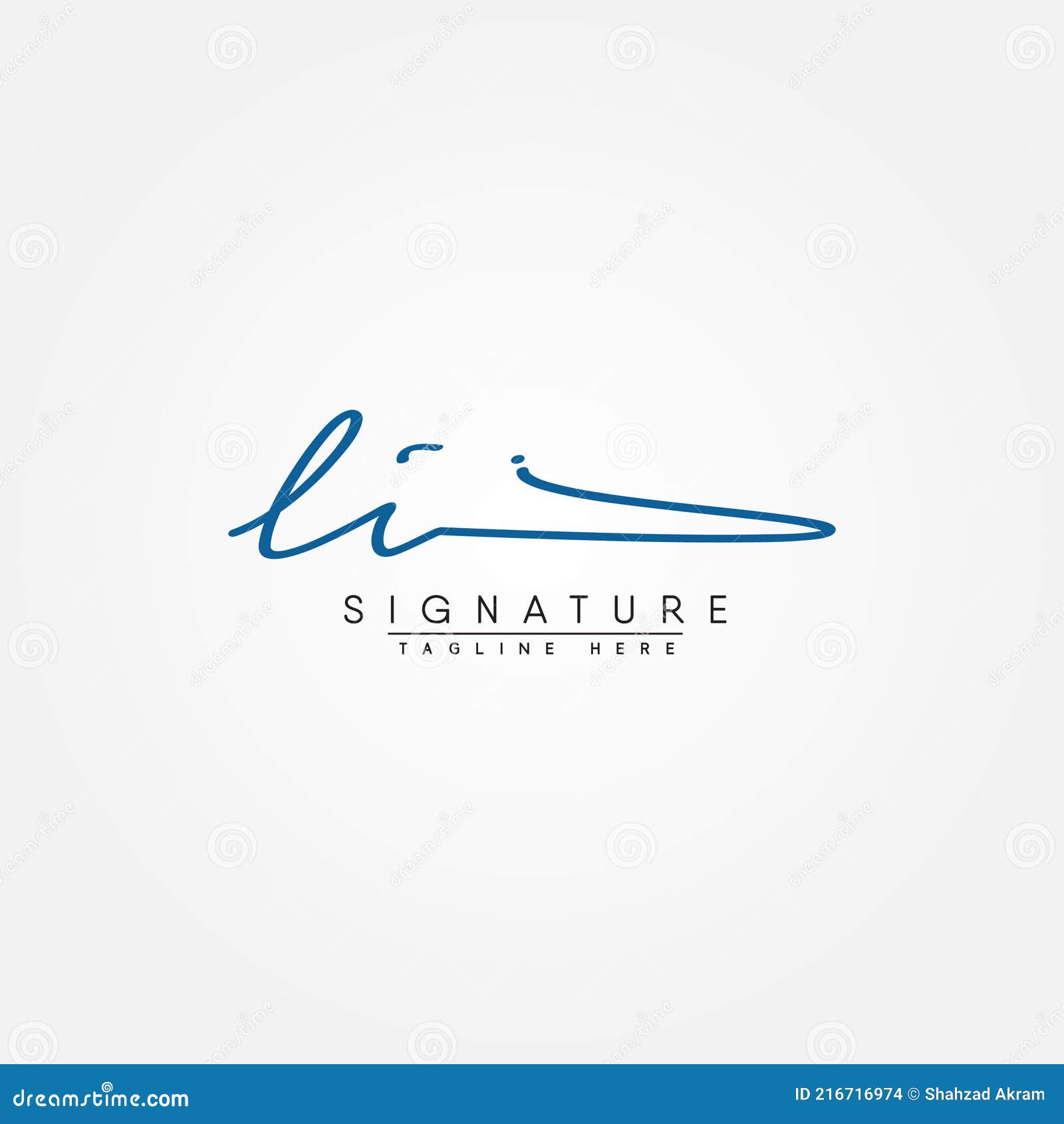 Initial Letter LI Logo - Handwritten Signature Style Logo Stock Vector ...